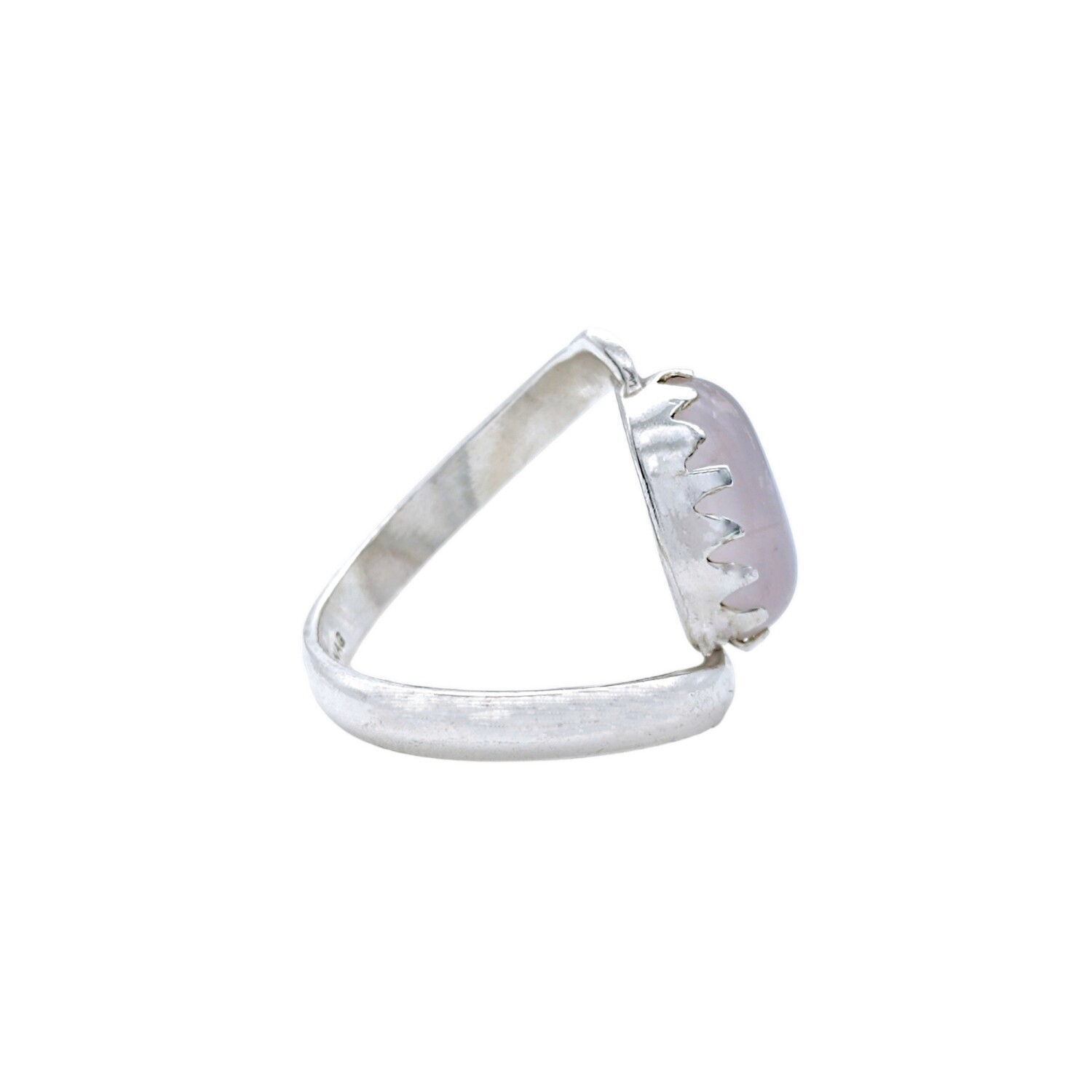 Anillo Oval-Plata 925-Piedra Cuarzo rosa-AN3940 - conpiedra — Mamba Negra
