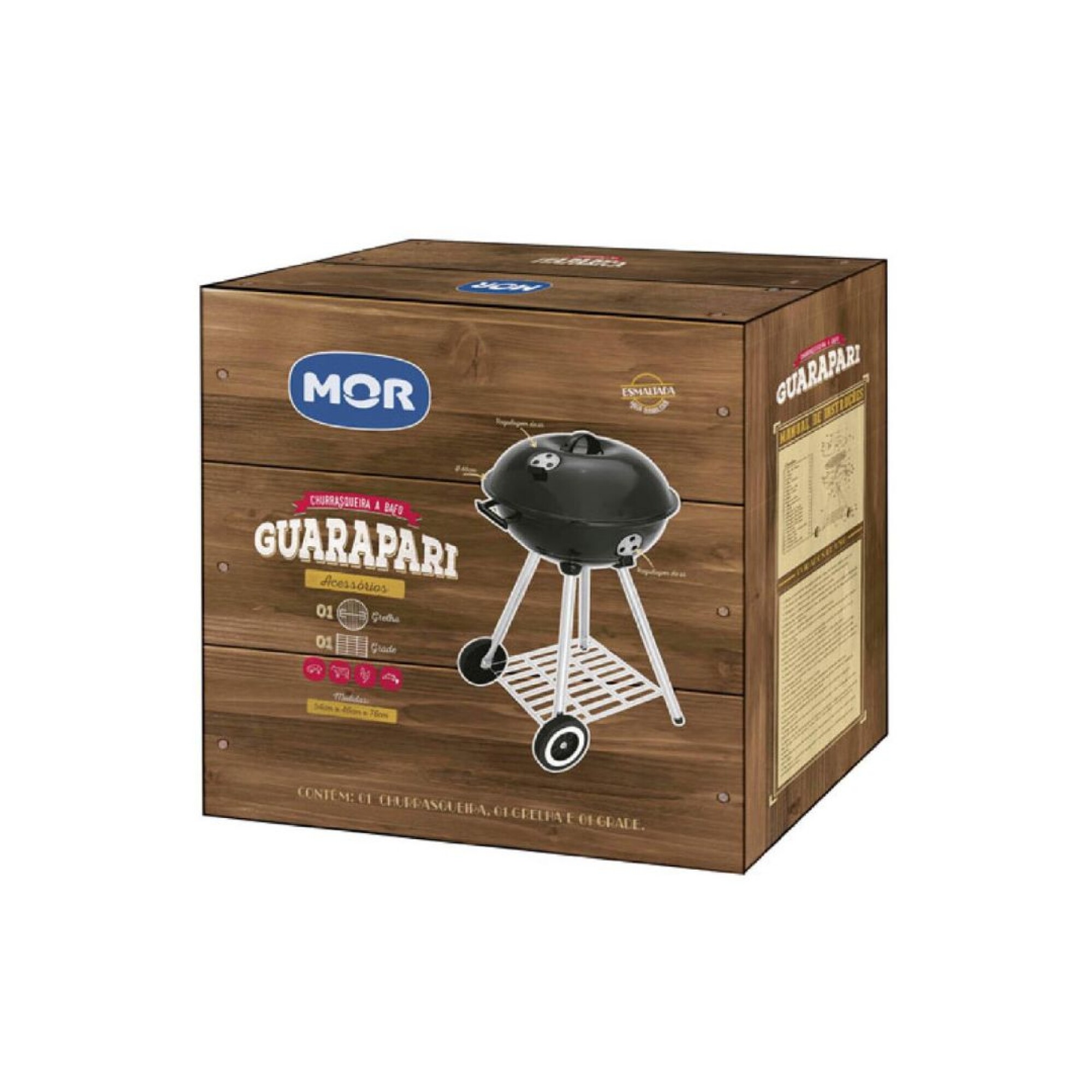 PARRILLA MOR CON TAPA Y RUEDAS GUARAPARI (49X42X78) — Suchina