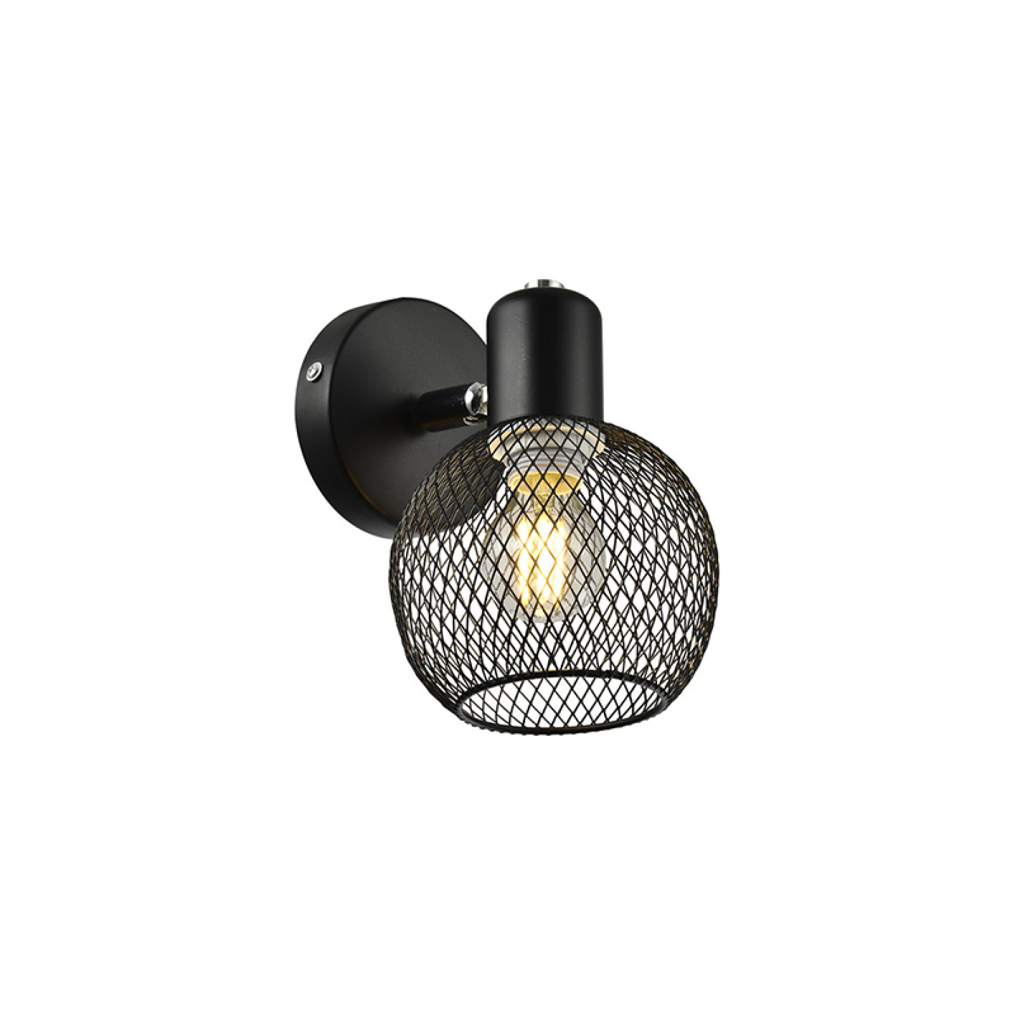 Spot de pared vintage metal negro tipo malla 1XE27 - IX9752 — Fivisa