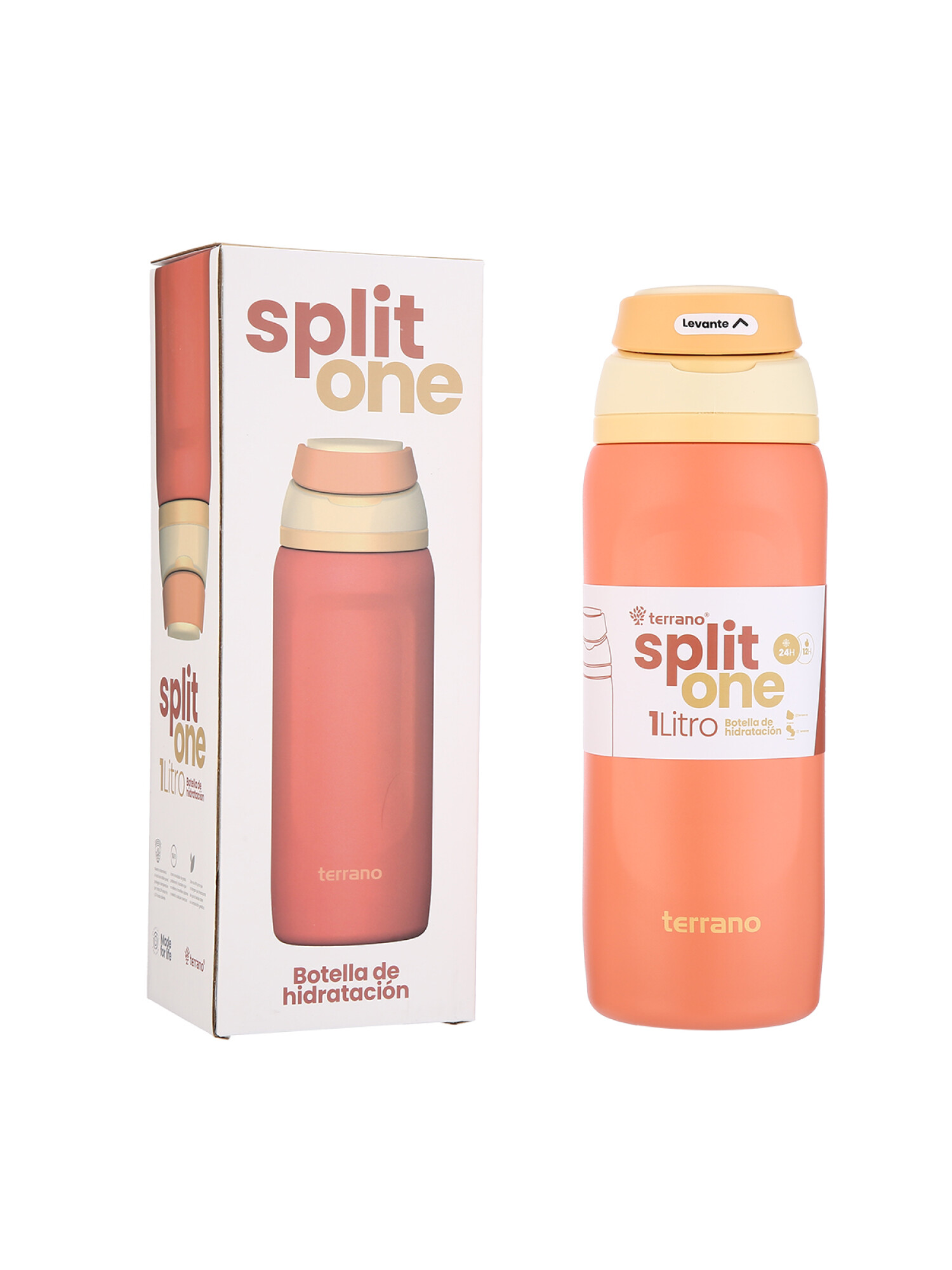 BOTELLA TERMICA SPLIT ONE POP UP 1LT. - Coral — Terrano