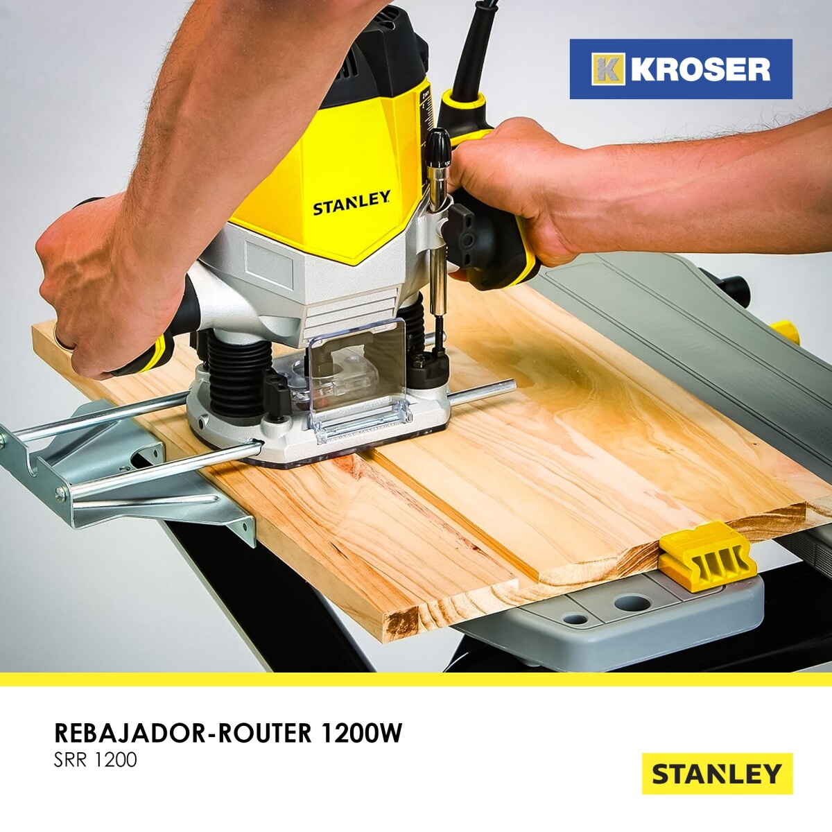 REBAJADOR-ROUTER 1200W C/ GUIA Y 6 FRESAS SRR1200 STANLEY ++ - N/a — Kroser