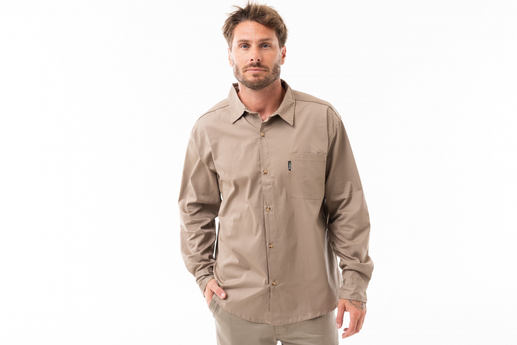 CAMISA TRABAJO FLEX - Beige — Pampero