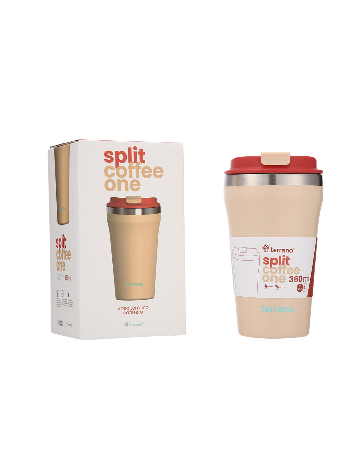 Vaso Térmico Café Split 360mL. - Coral — Terrano