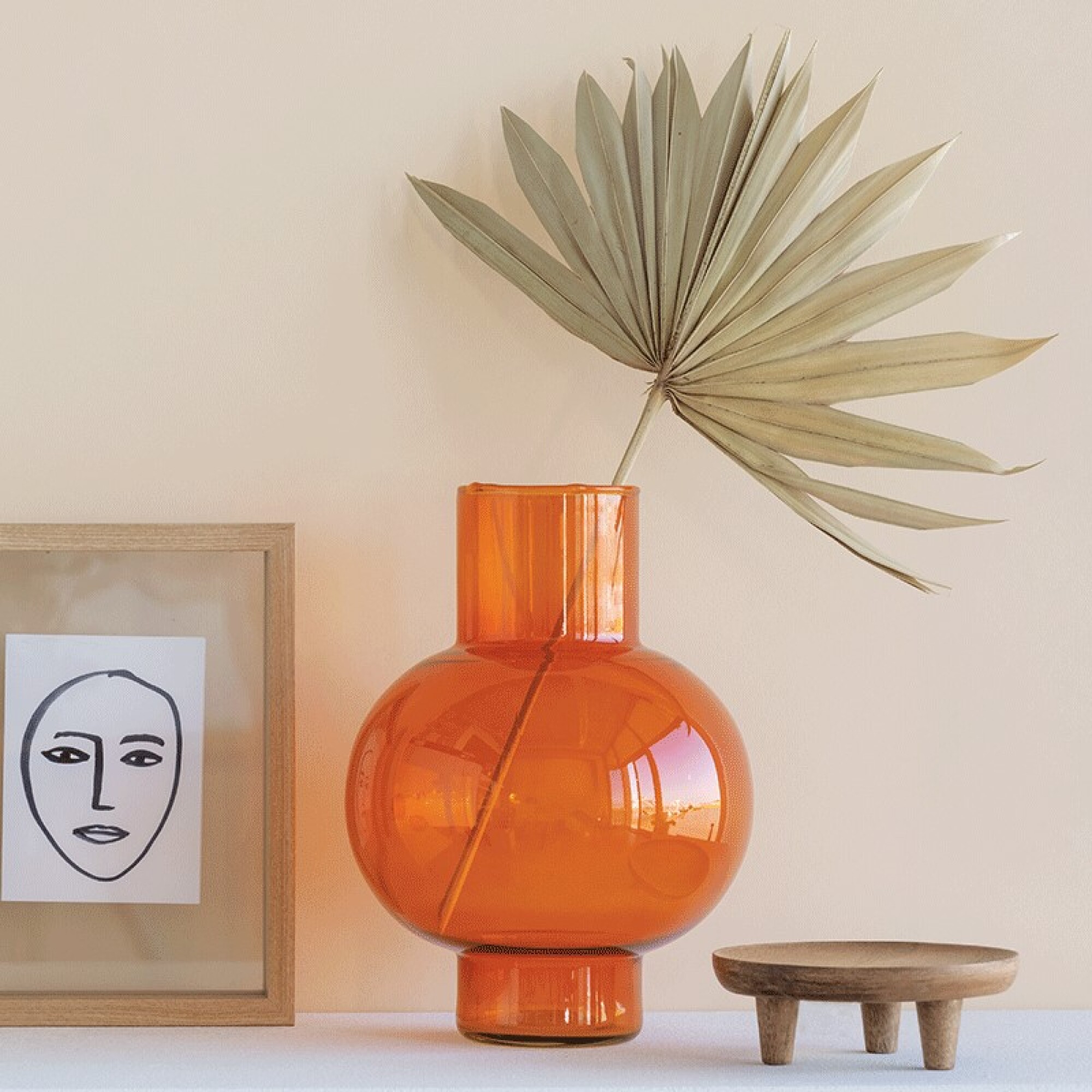 Jarrón De Vidrio Reciclado Tummy Naranja — Aihaus