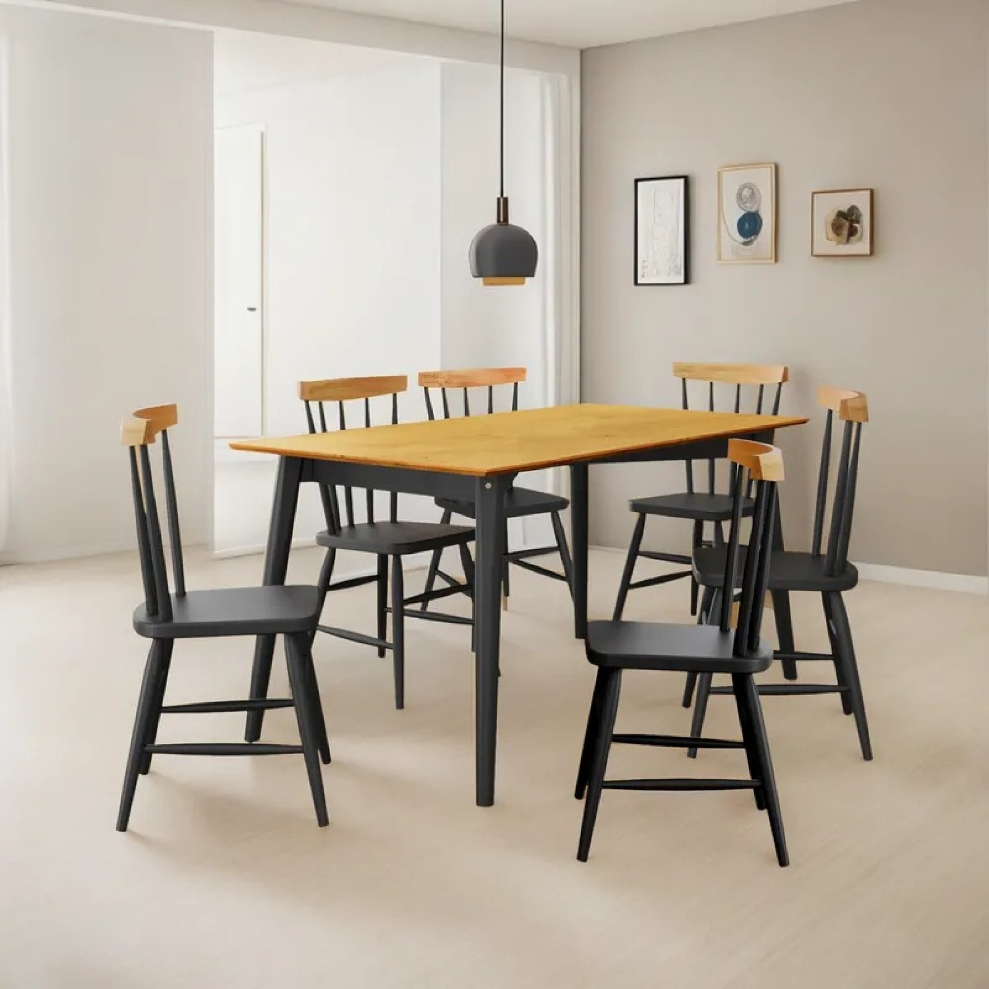 Juego de comedor 6 Sillas - Udine - Ebano — Rustico Hogar