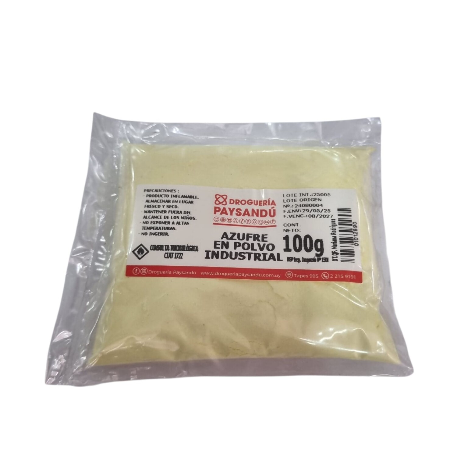 Azufre Industrial - 100 g — Droguería Paysandú