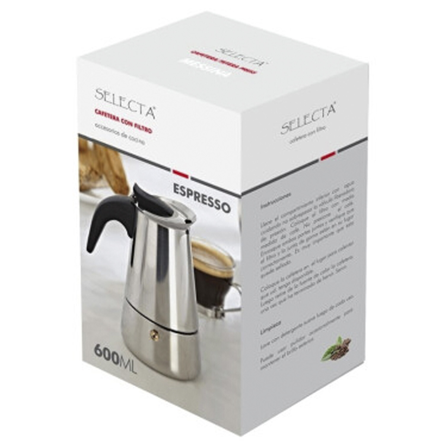 Cafetera Italiana en Acero Inoxidable de 330 ml Selecta — Electroventas