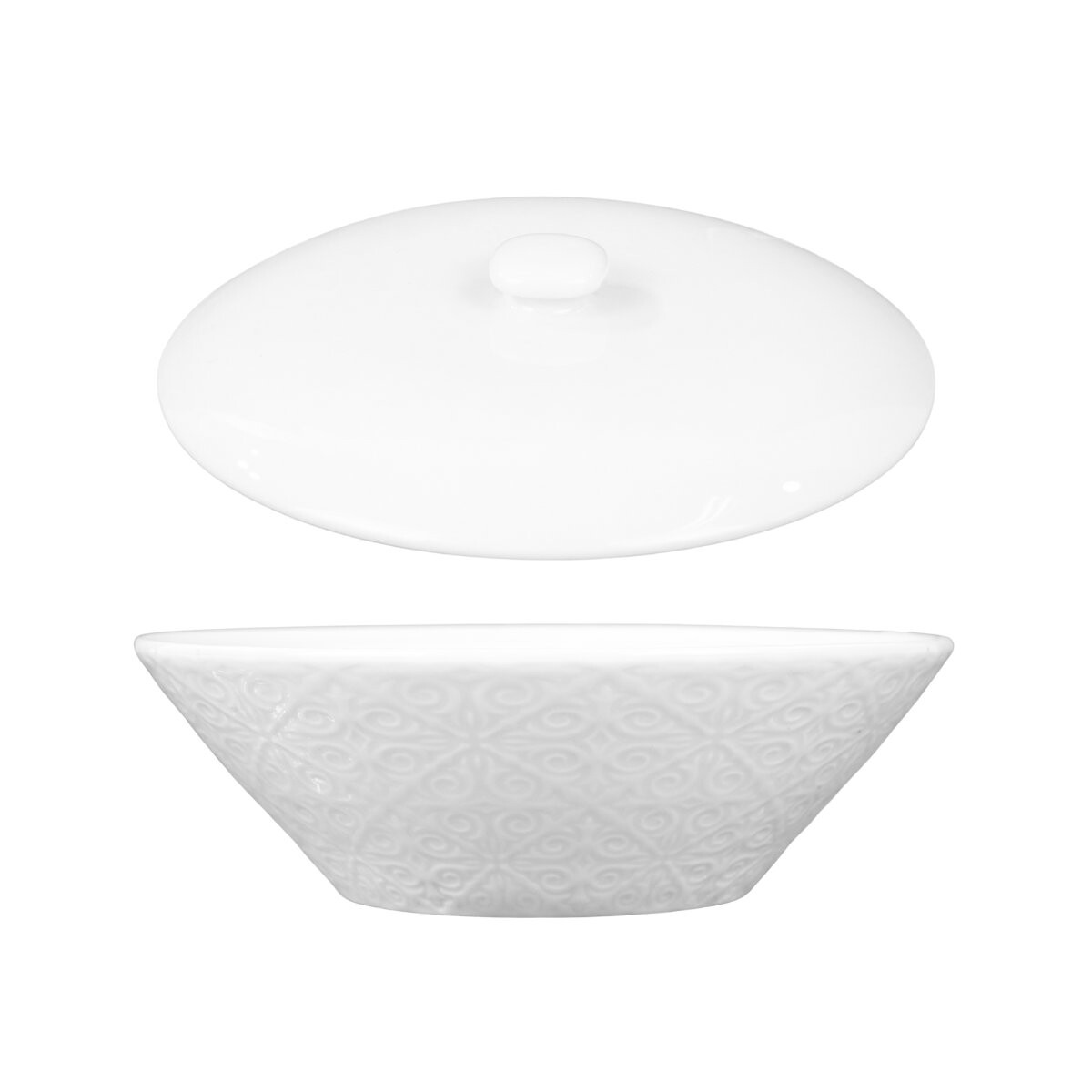 Bowl de ceramica labrado con tapa — El Clon