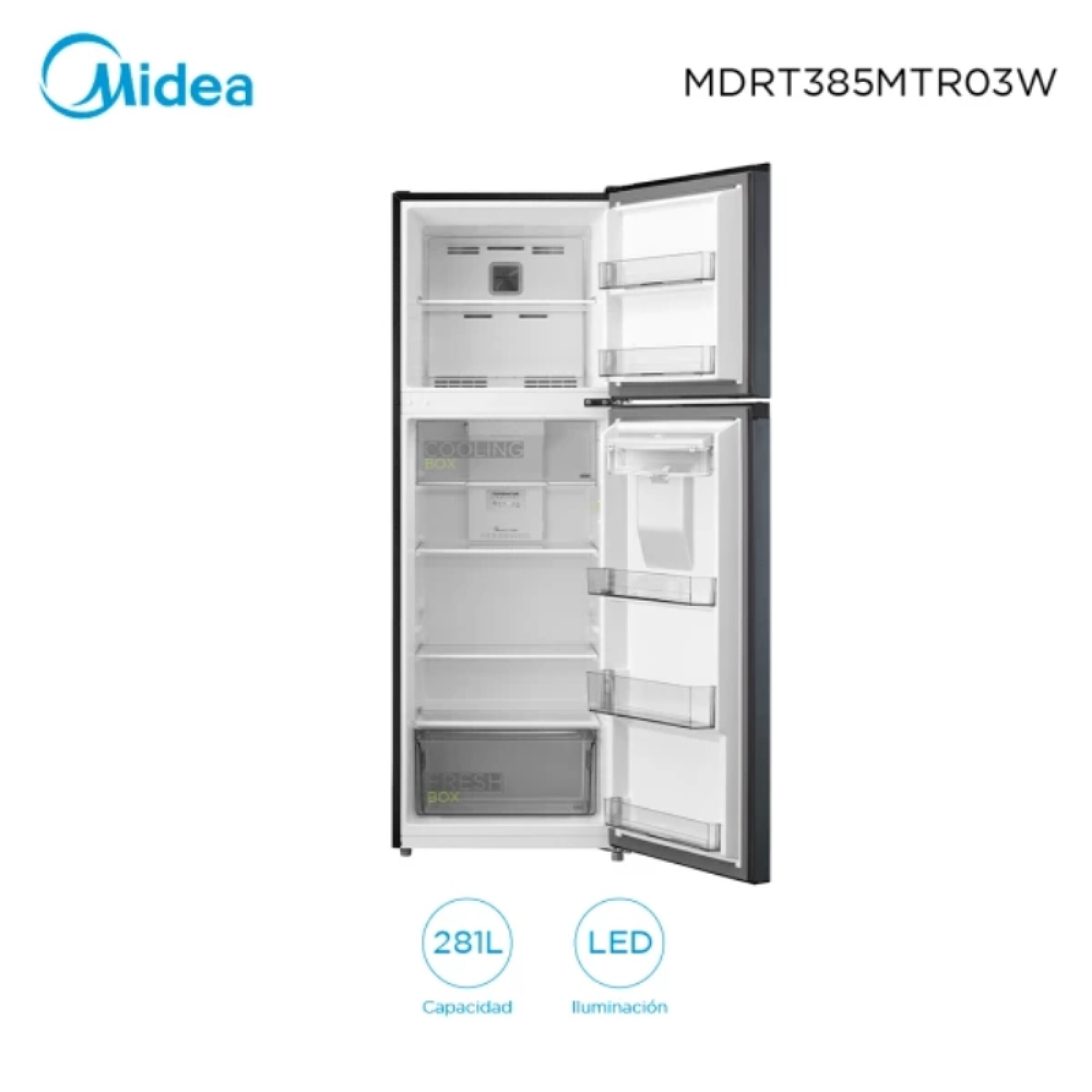 Heladera Midea M385 (03w)cd Inoxidable Con Dispensador Frio — Albanes