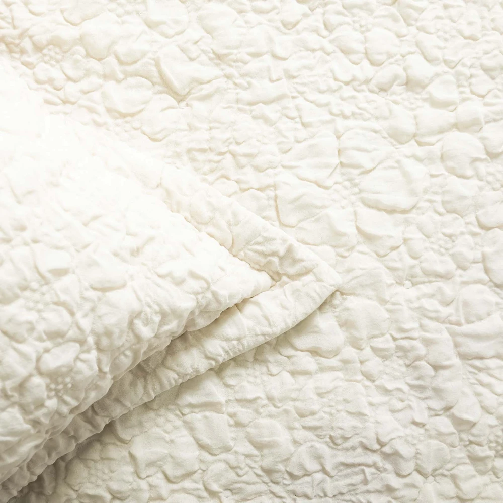 Set Cubrecama 2 Plazas Fibra-suave Natural-beige Jaqcuard Flor Crudo ...