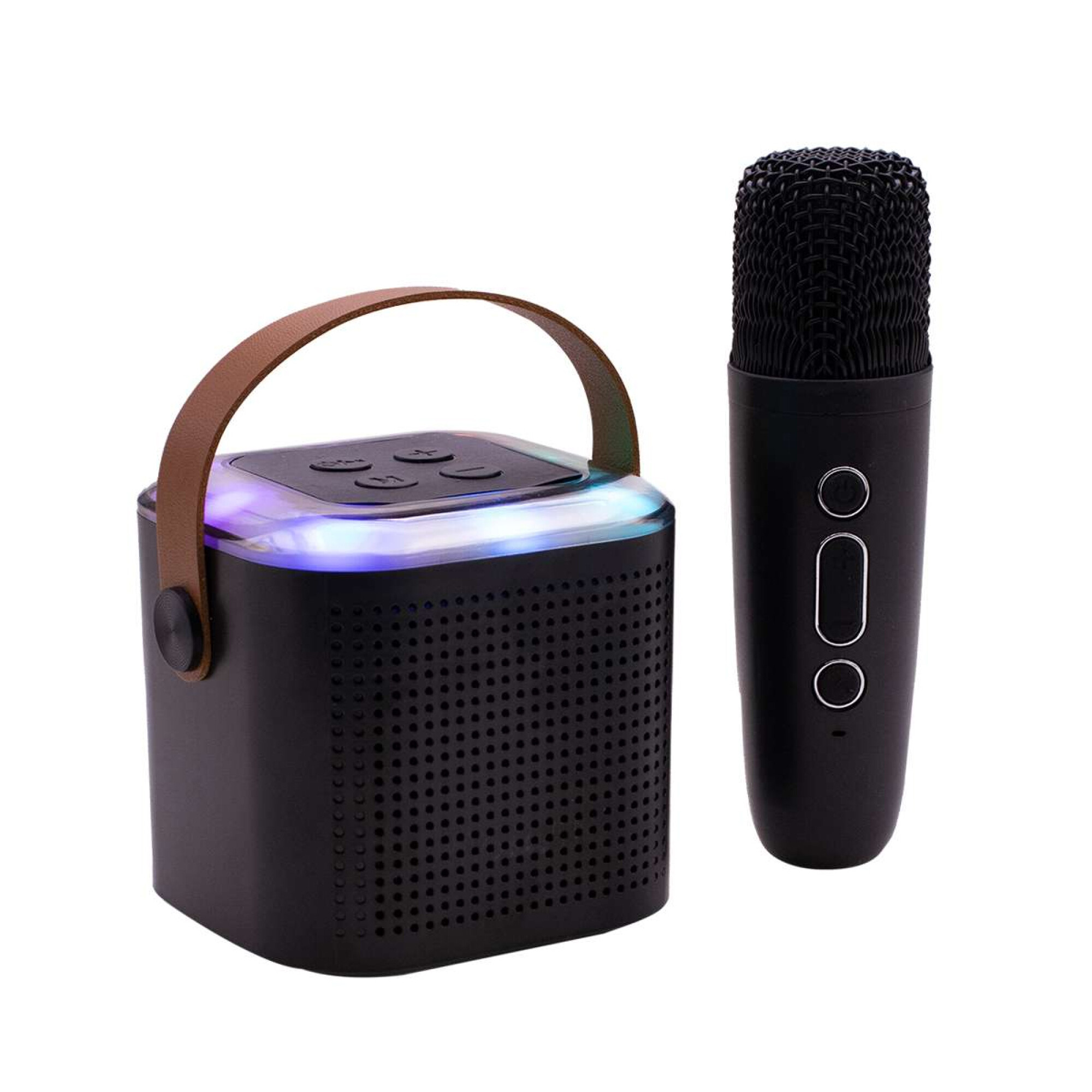 Parlante Portatil con Microfono Mini Karaoke Negro — ZonaTecno