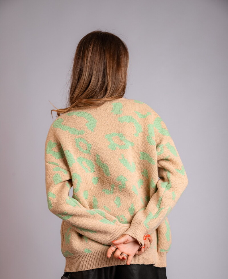 Buzo Print (PRE VENTA) - beige con verde — Bianca Store
