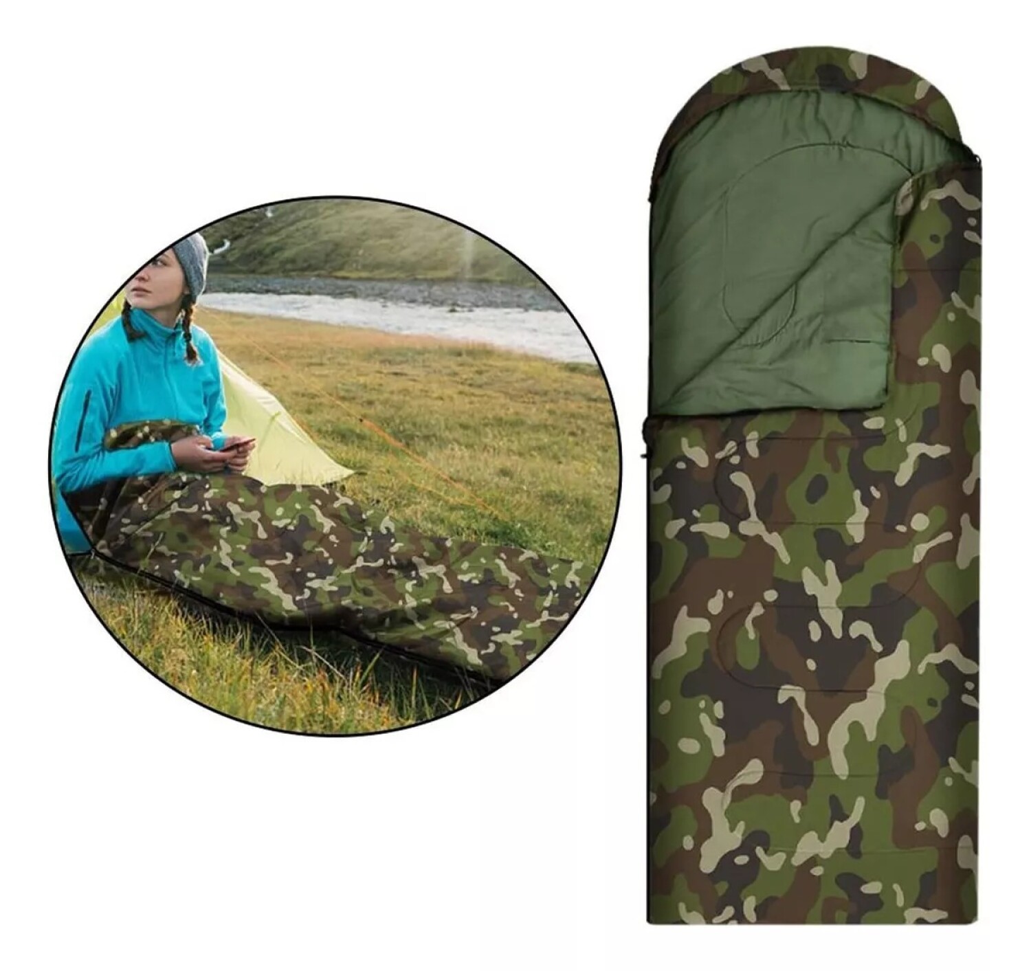 Sobre De Dormir Camuflado Con Capucha Bencor — Bentancor Outdoor