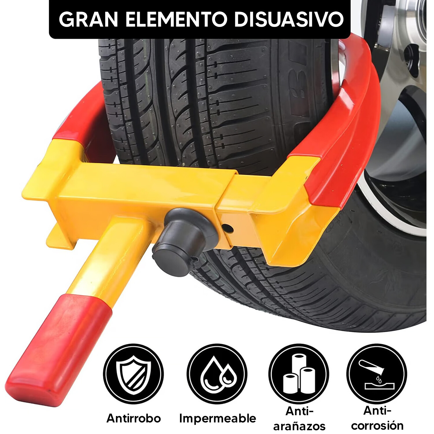 Pack Traba Para Volante Auto + Cepo Traba Rueda - PK TRABA VOLANTE CQ ...