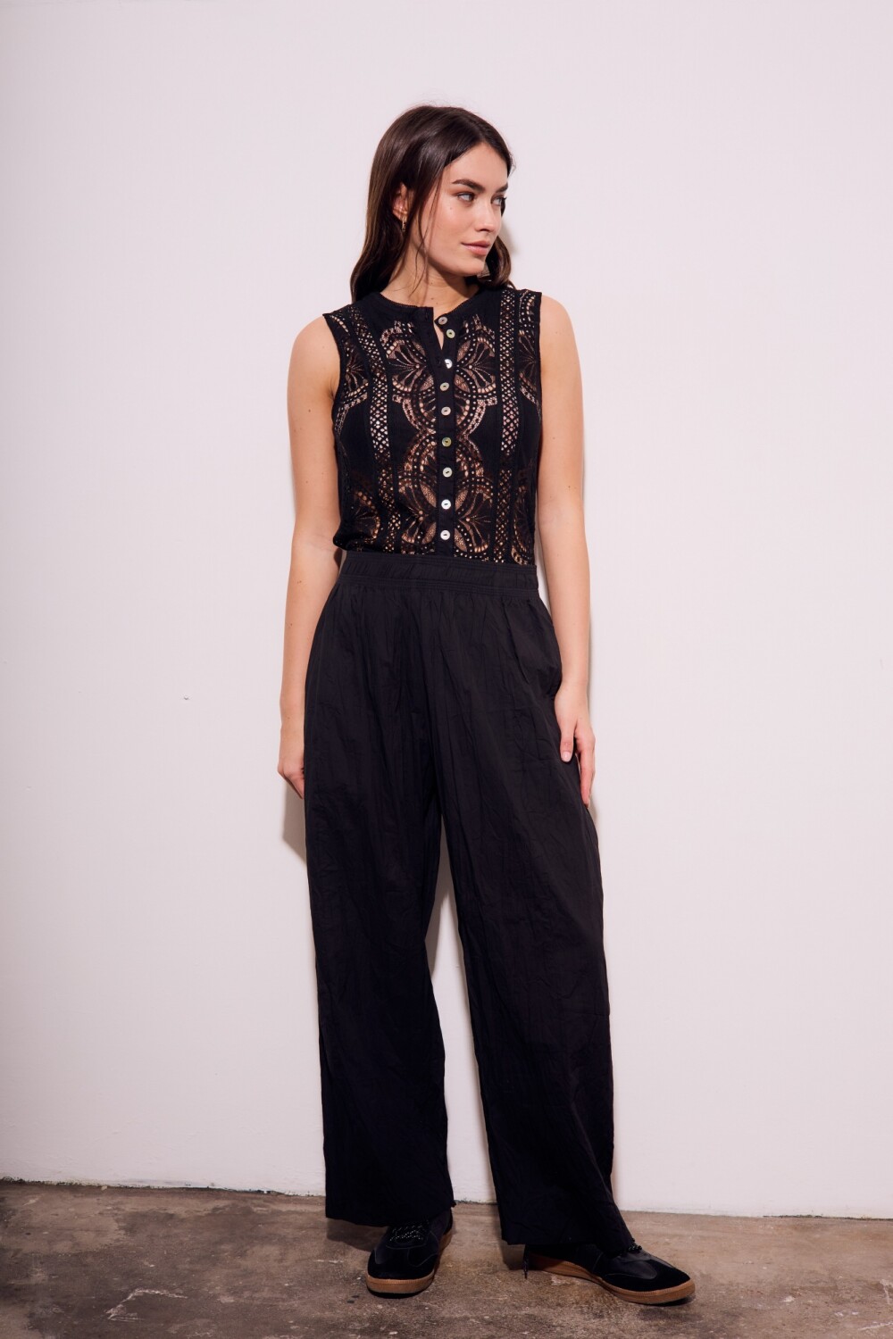 Blusa Encaje - Negro — Lemon