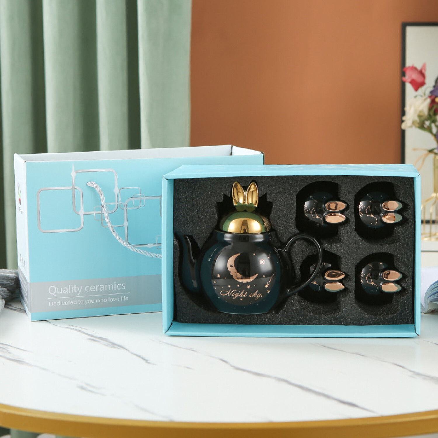 Juego De Té Rabbit - Negro — Que Regalo