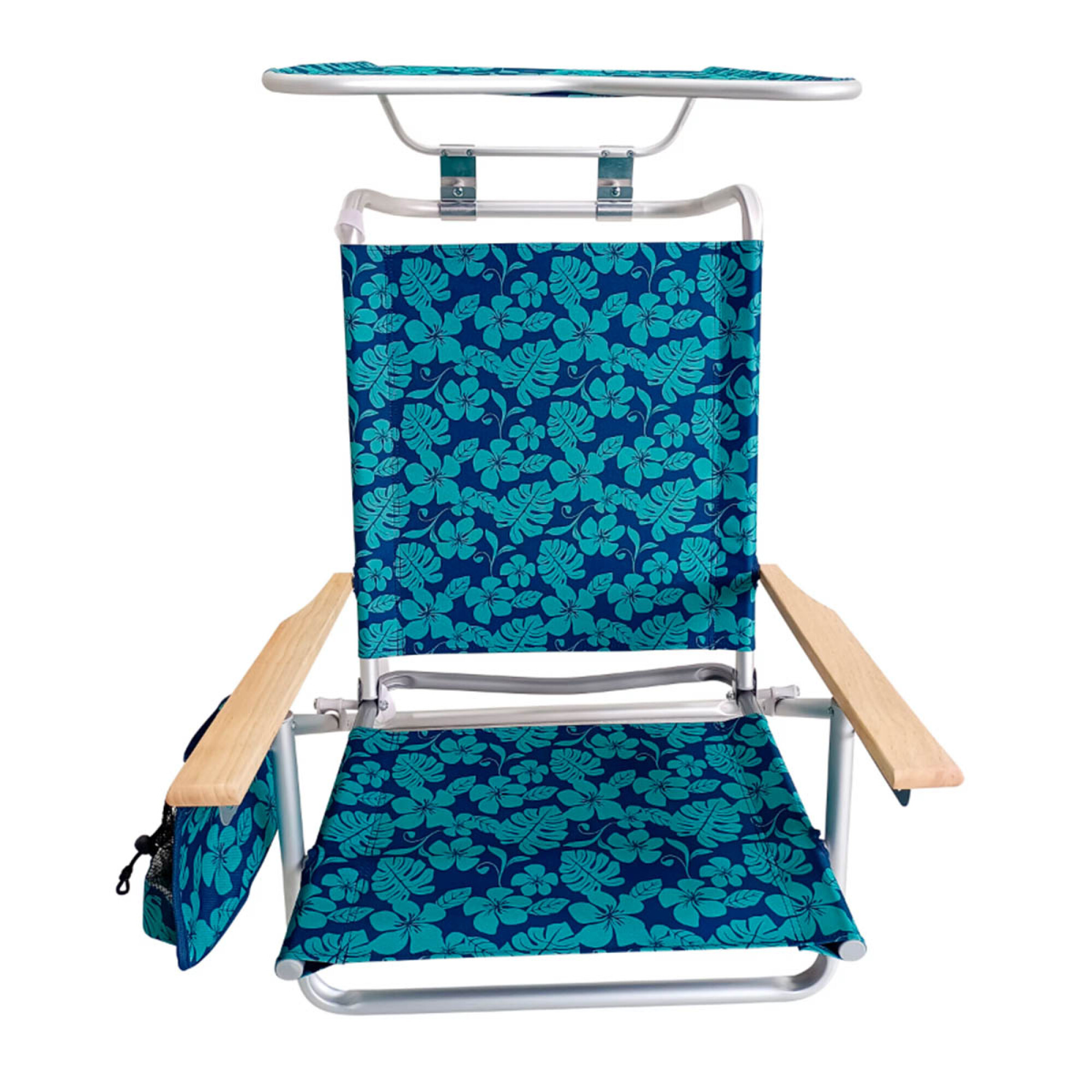 Silla Reposera Playa Baja Aluminio Con Techo 5 Posiciones — El Rey del ...