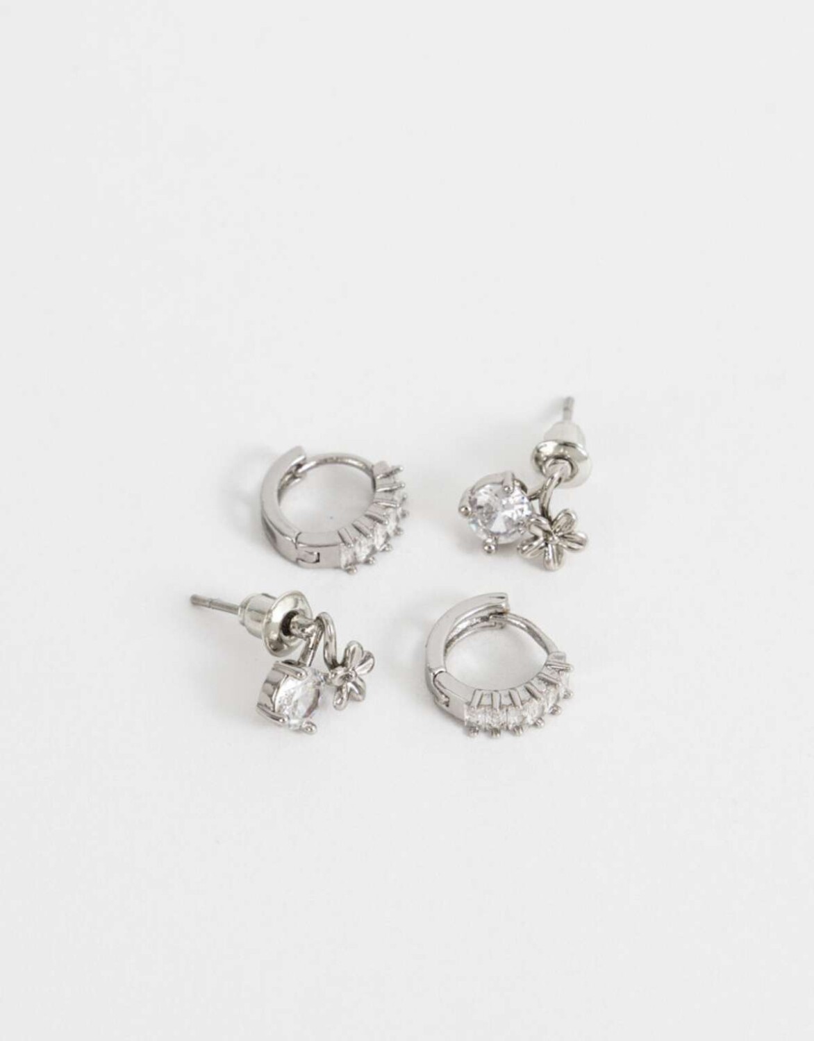 Aros Sets Bañada en Oro Blanco - Plateado — Tienda Soy Santander