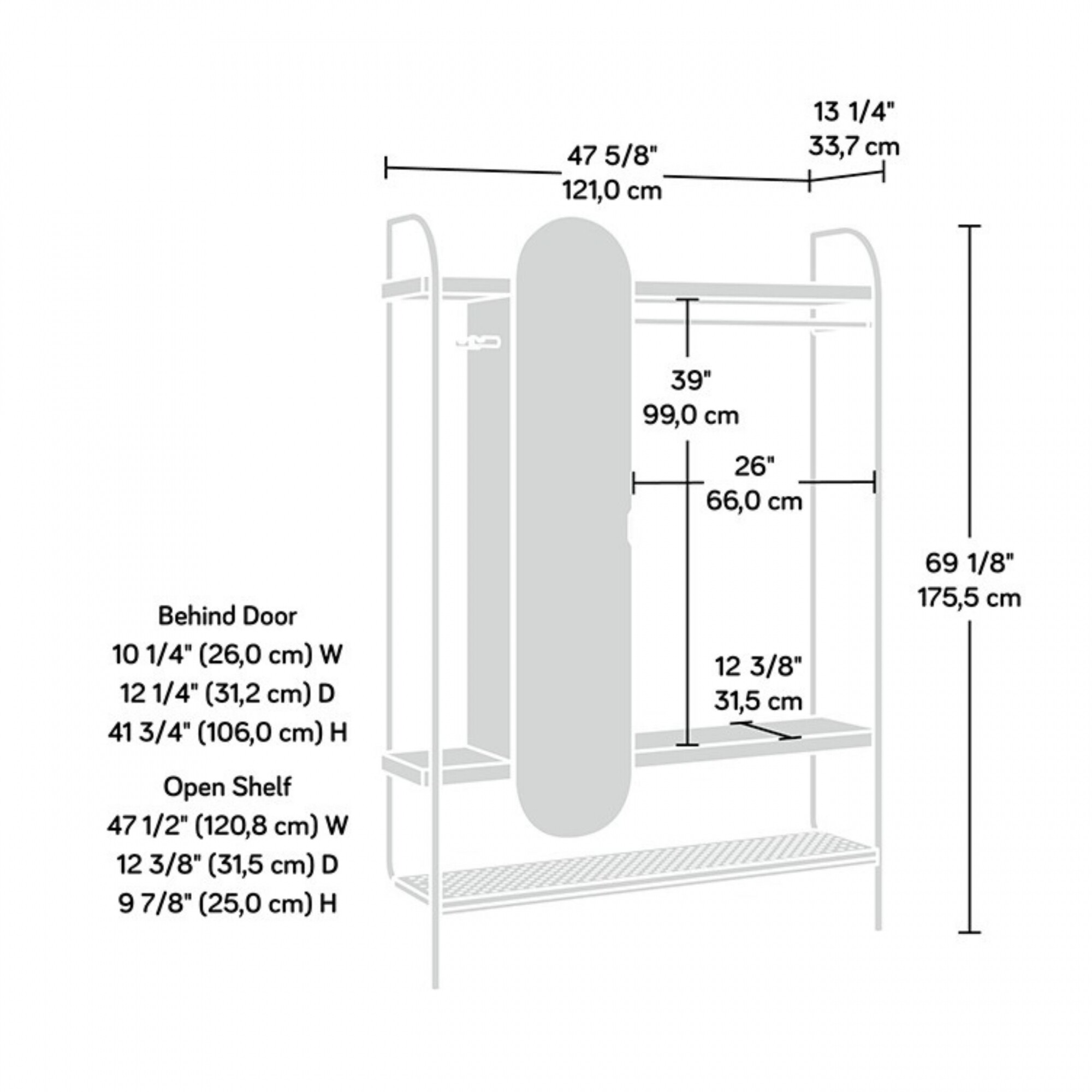 Ropero Colgante - Sauder - Linea Café Boulevard — Rustico Hogar