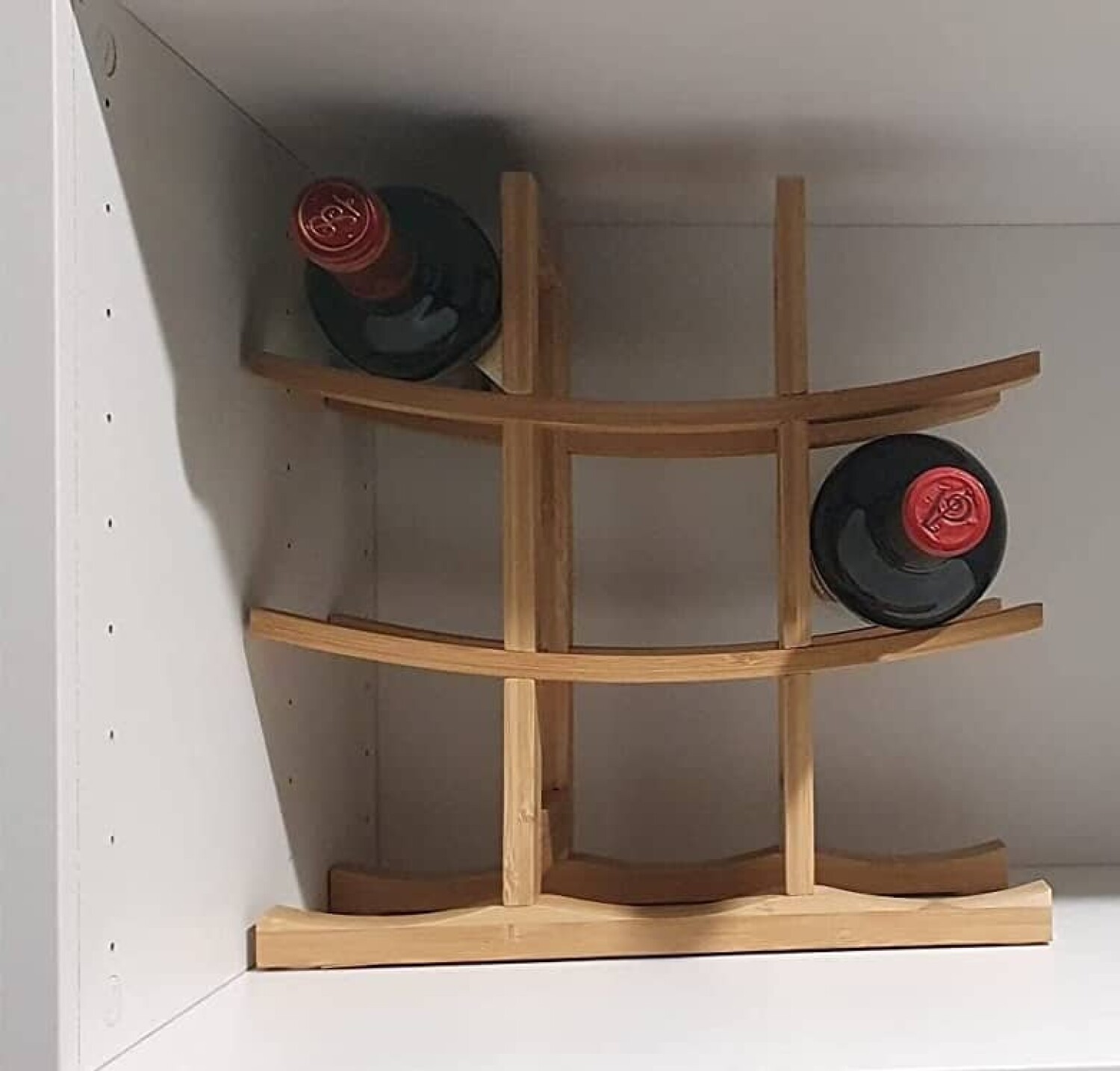 Vinera soporte 9 botellas de vino madera bambú — Buho Store