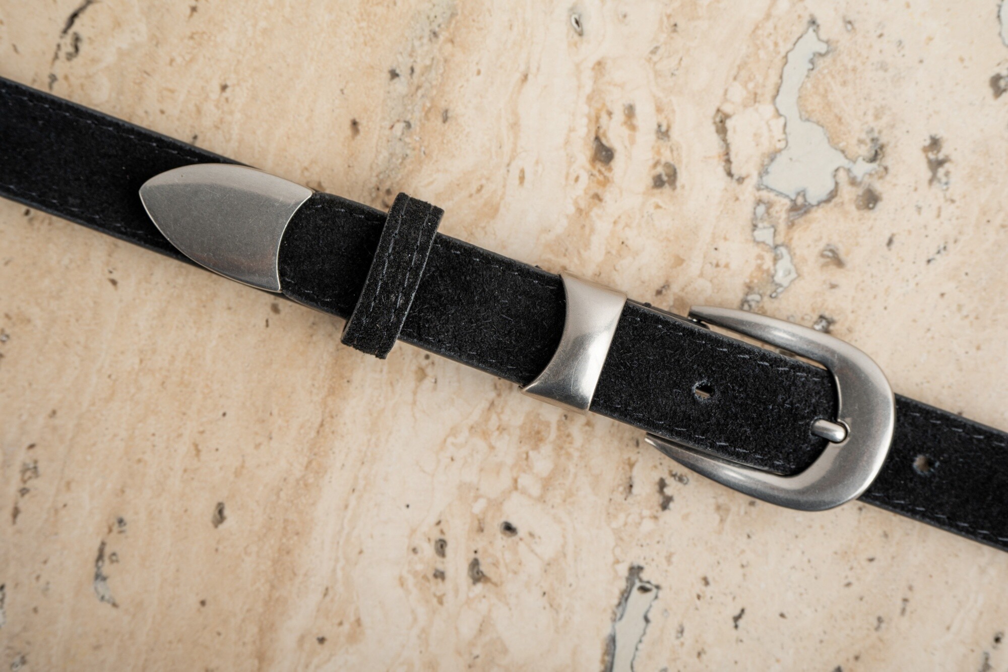 Cinto Hebilla Plateado - Negro — Lemon