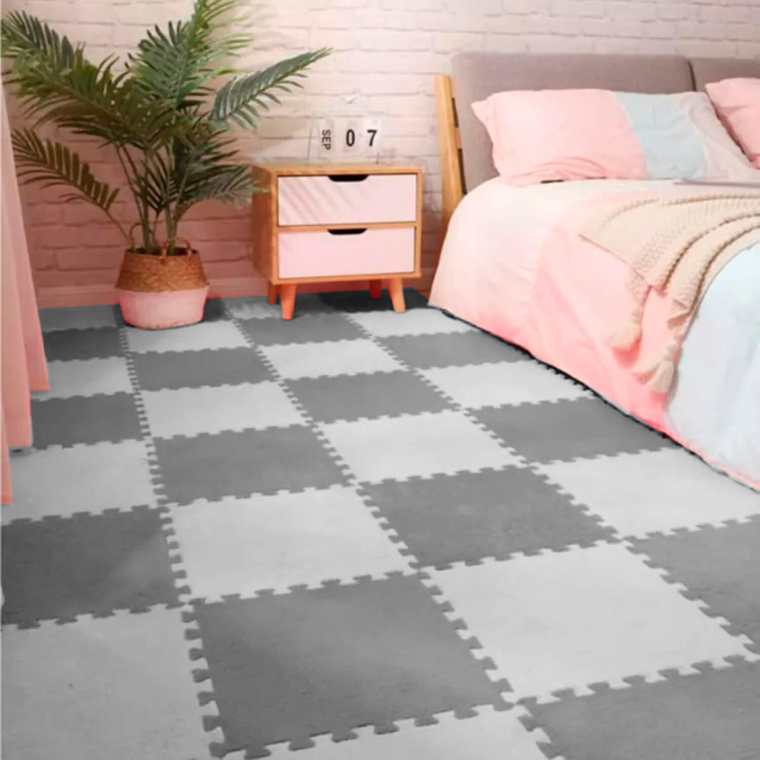 Set X20 Tatami Alfombra Suave Plush Piso Encastrable - Gris — El Rey ...