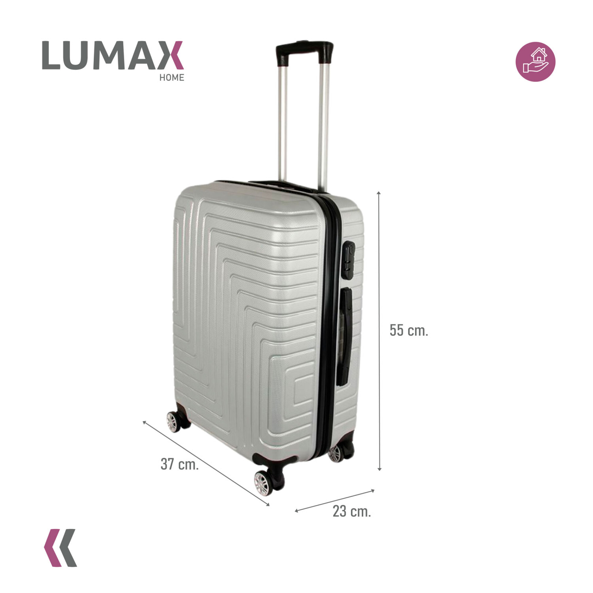 Valija Carry-on de mano Rígidas Con Organizadores - Plateado ...