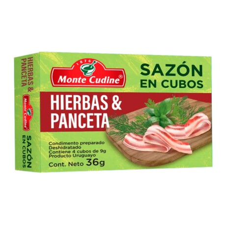SAZON EN CUBOS MONTE CUDINE X4U 36G HIERBAS PANCETA — El Clon
