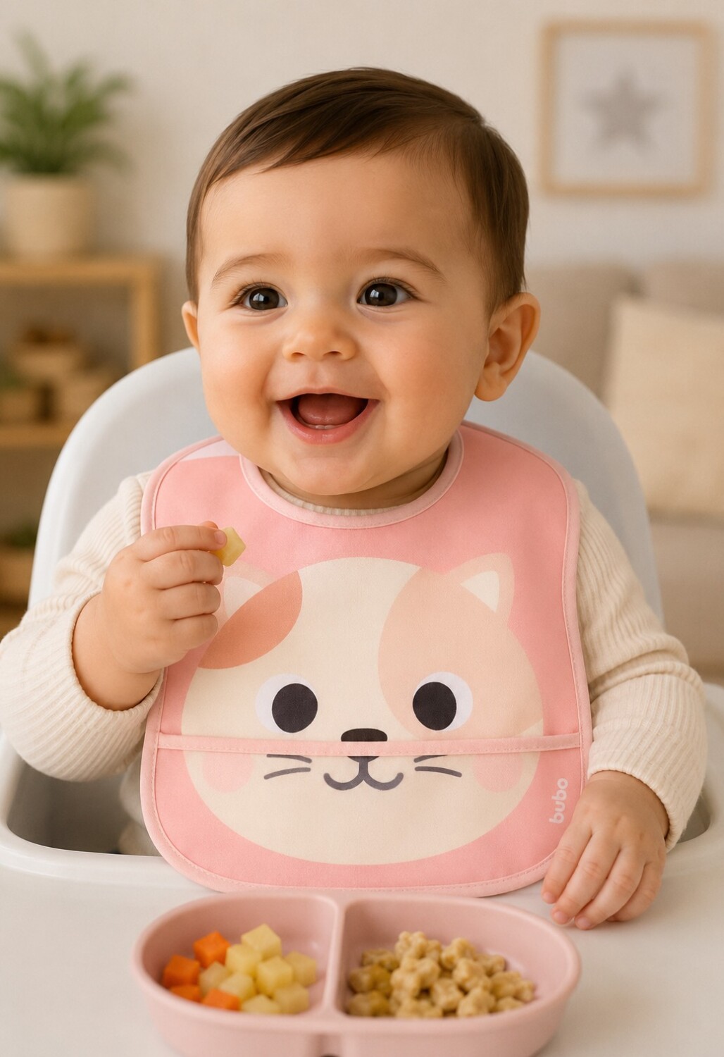 Babero alimentacion BUBA personajes - gatita — MVD Kids