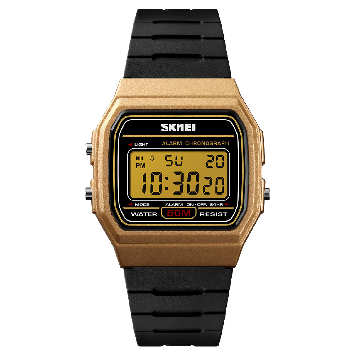 Reloj Skmei 1412gd Deportivo Unisex Digital Negro Con Esfera Dorada ...