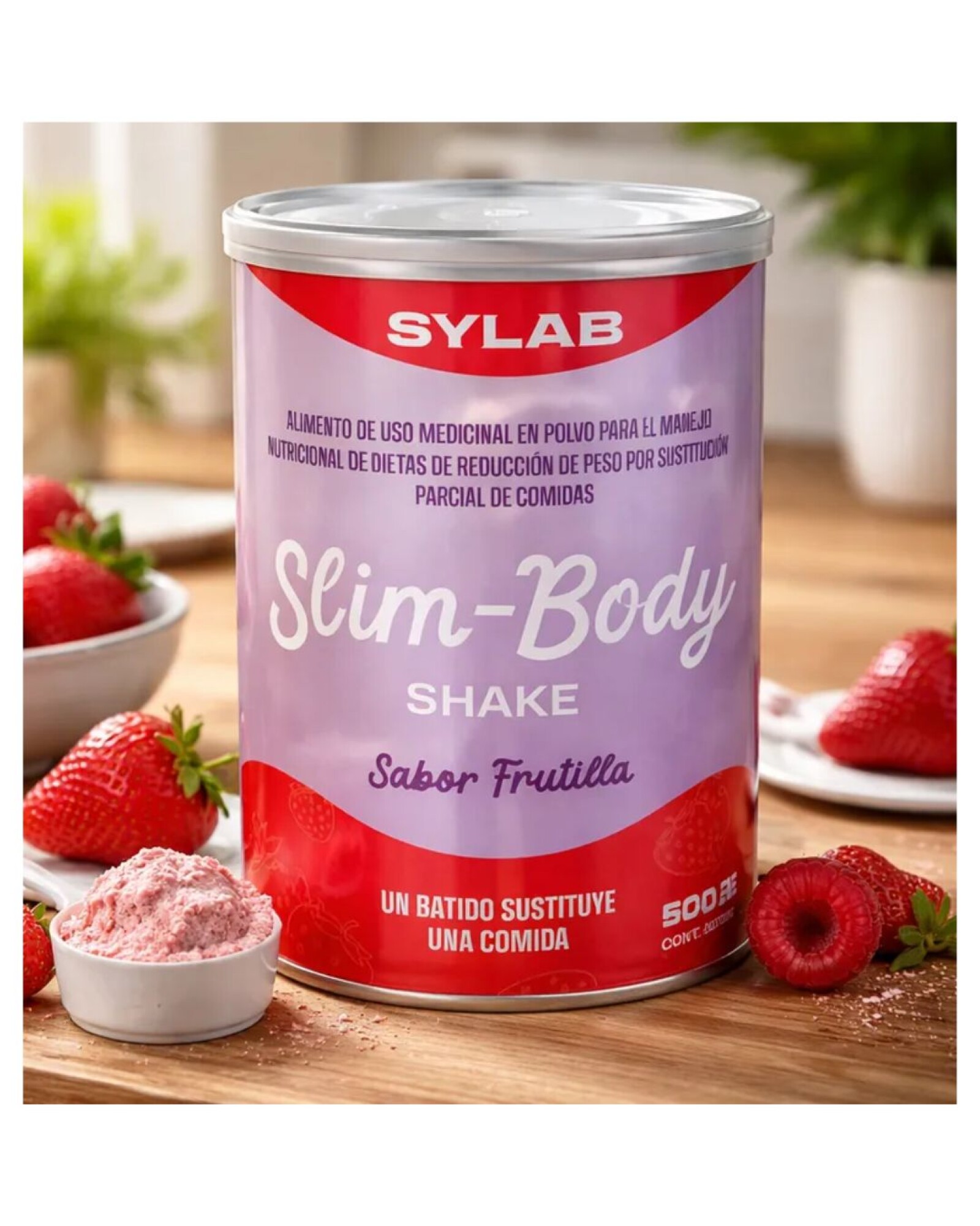 Slim Body Shake 500g SYLAB - Sabor Frutilla Con Chantilly — Wikimúsculos