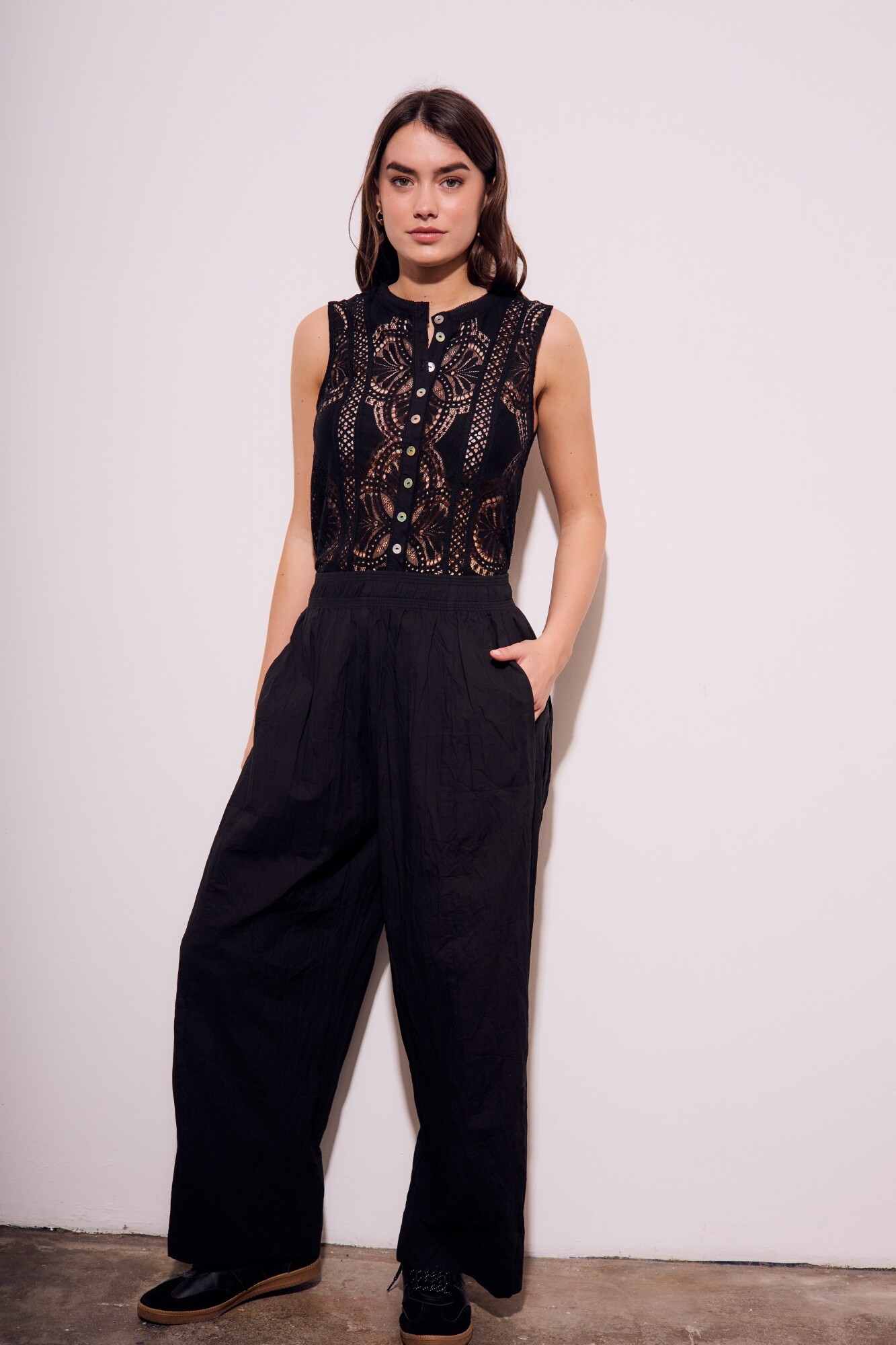 Blusa Encaje - Negro — Lemon
