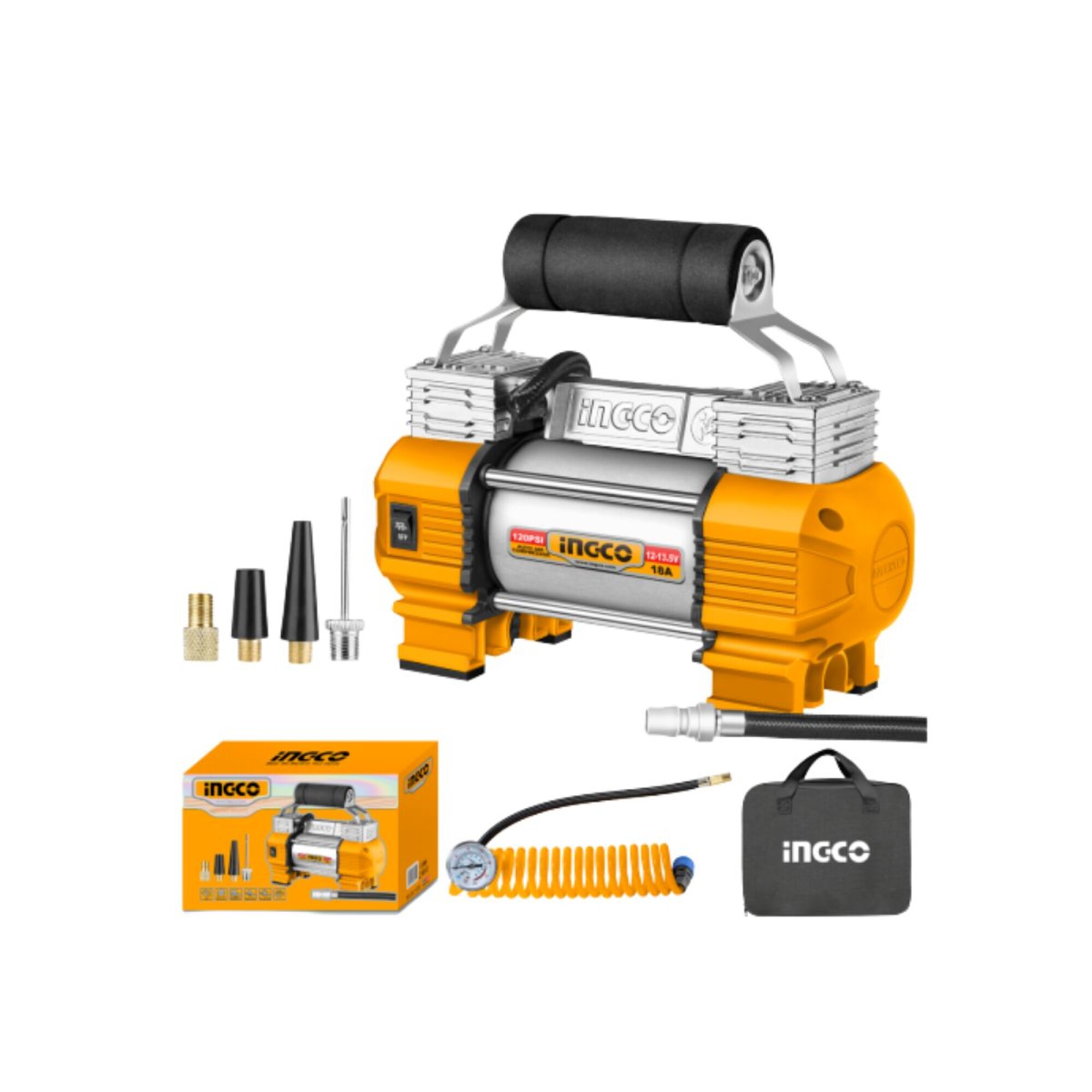 Compresor Auto 12volt 18amp Uso Rudo Ingco — El Insuperable