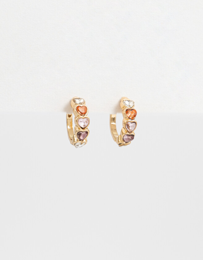 Aros Argollas Con strass - Dorado — Todomoda