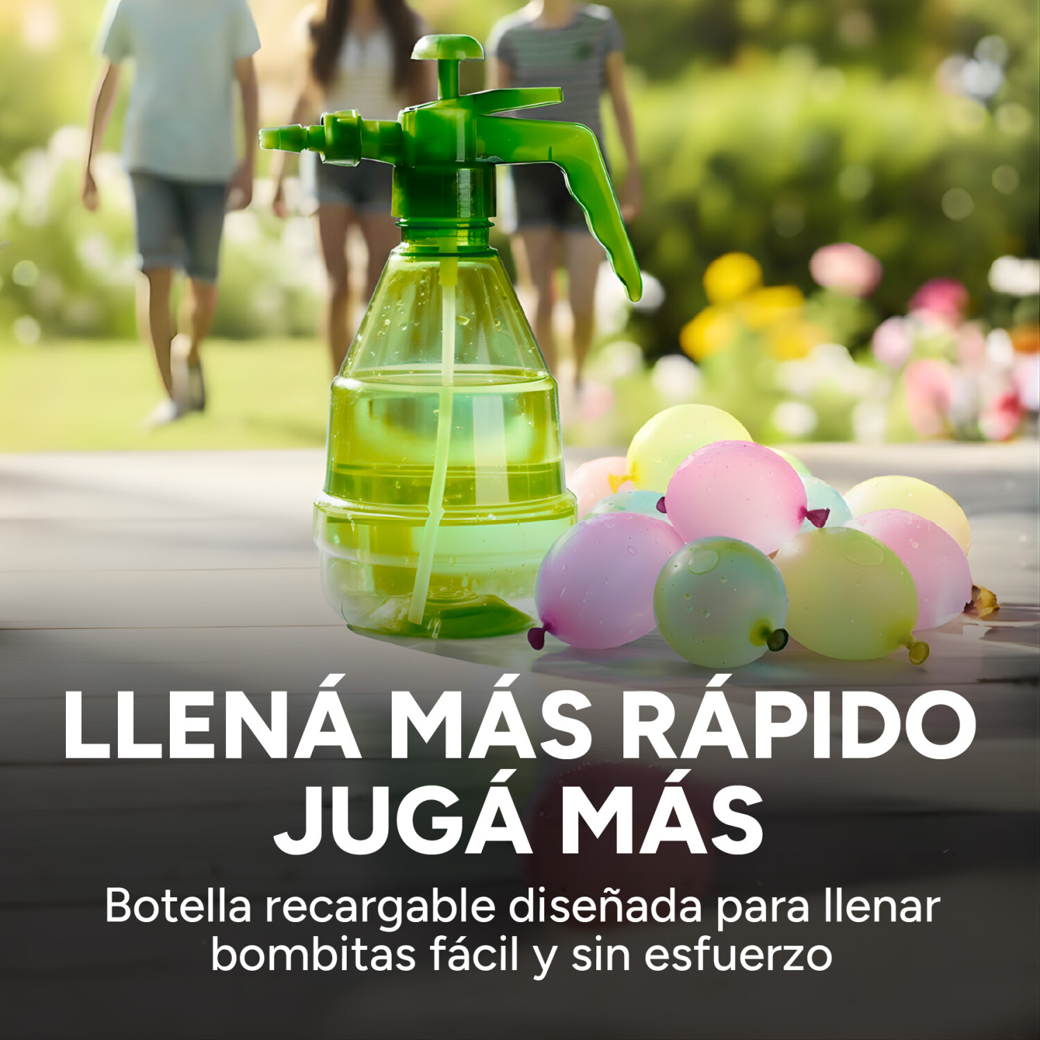 Bombitas De Agua 300 Unidades + Botella De Recarga - Color Verde — Atrix