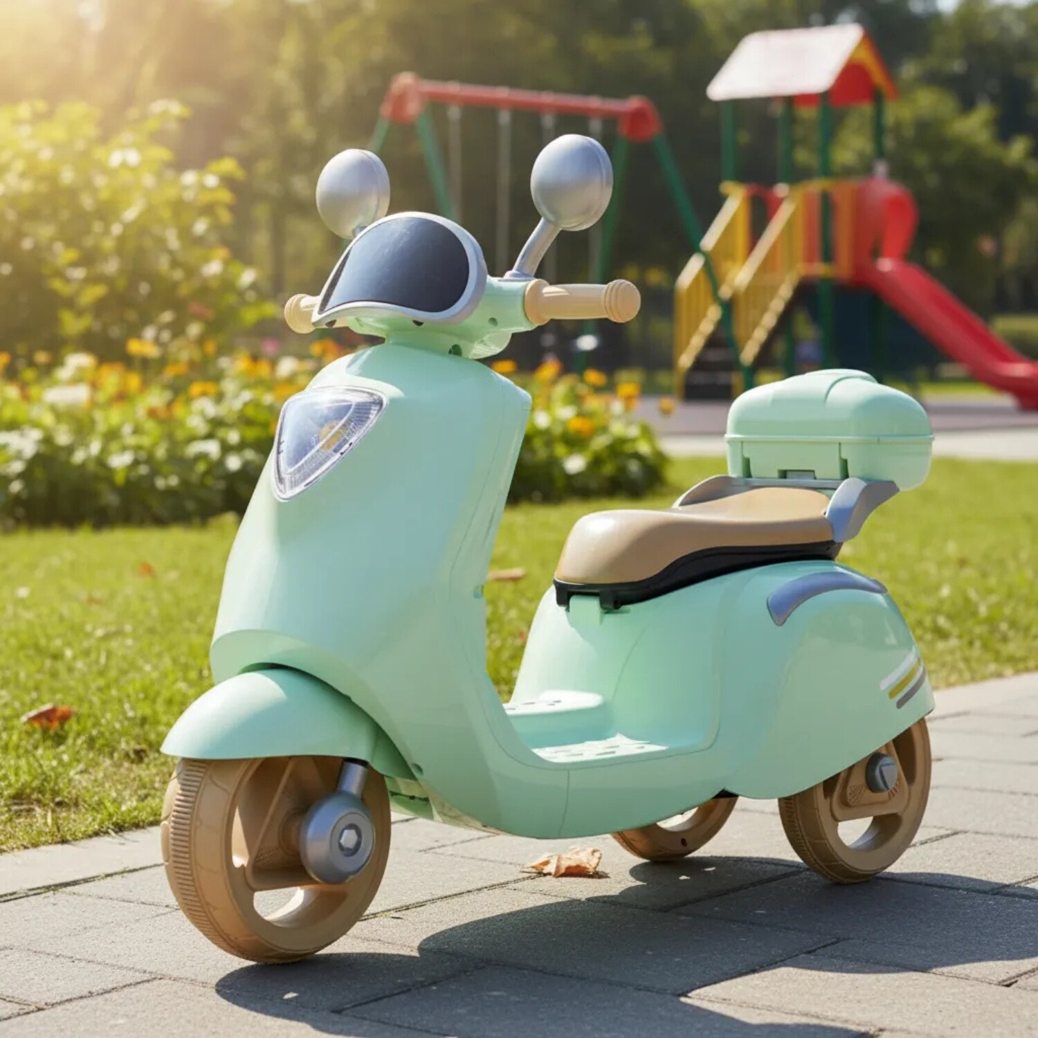 Moto Scooter a Batería Lumax Infantil Scooby - Verde — Electroventas