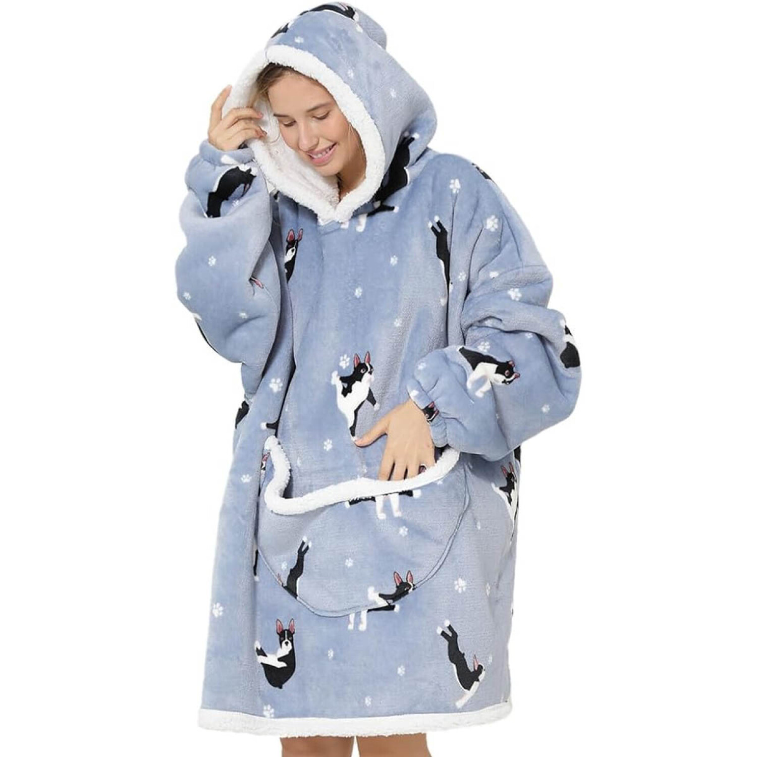 Manta Buzo Poncho Canguro Polar C/ Capucha Corderito - Perrito — El Rey ...