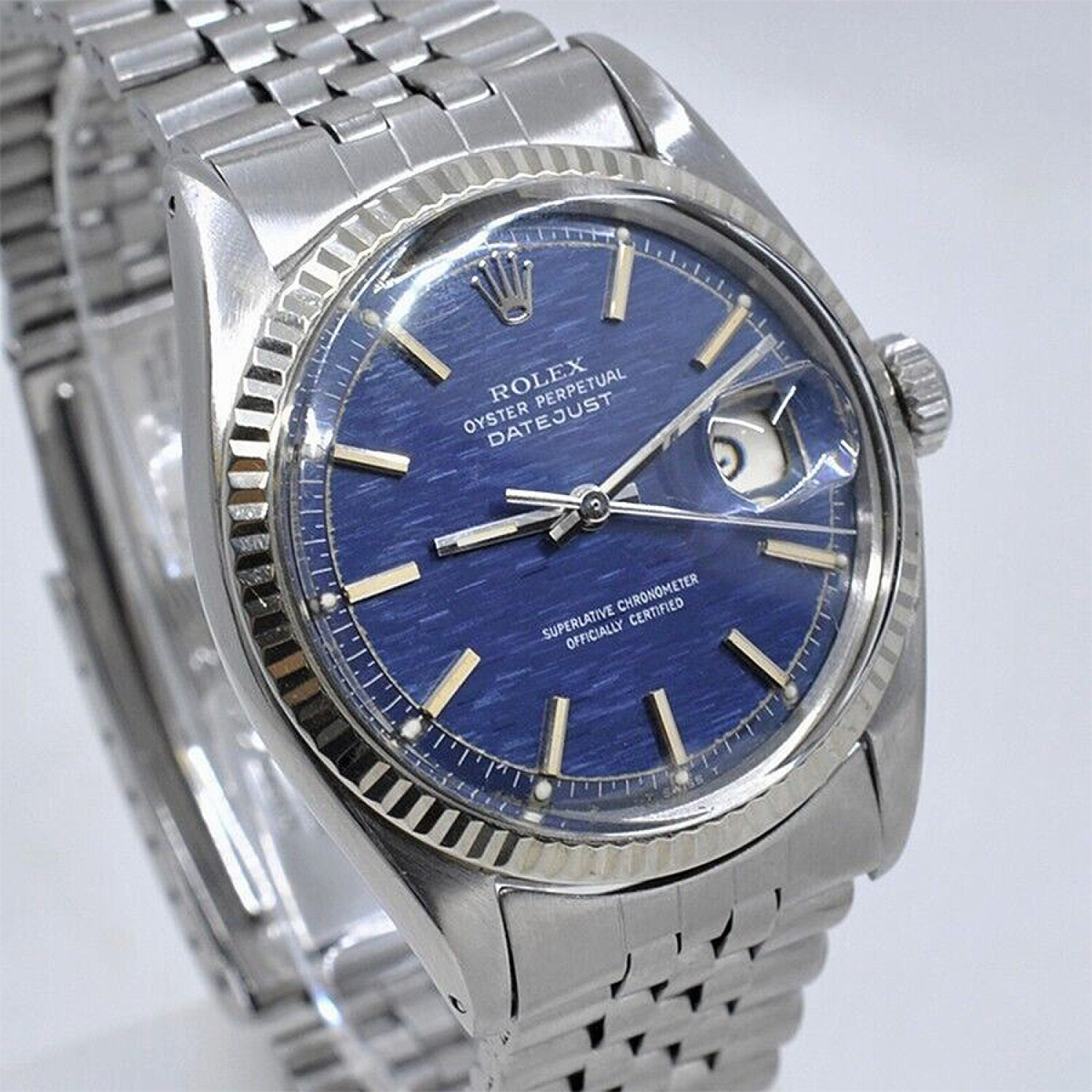 Rolex Datejust 1601 Esfera Mosaico Azul. Año 1971. Caja 36 Mm — Facello Joyeros