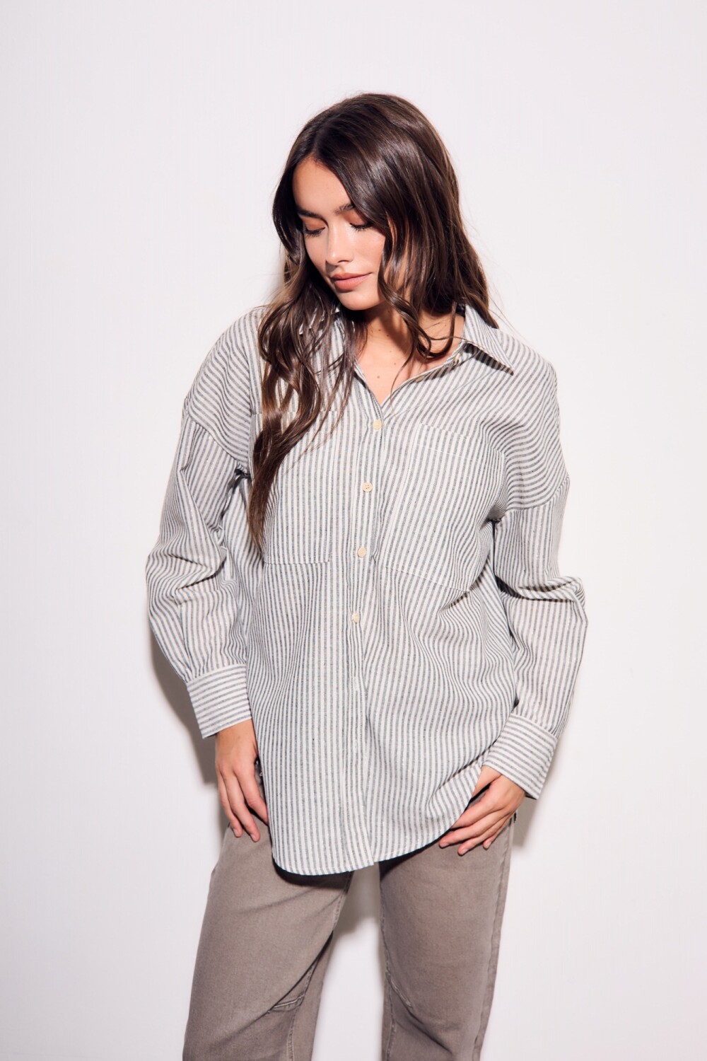 Camisa Rayas - Gris — Lemon