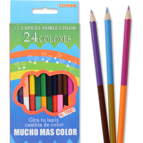 LAPICES DE COLORES X12 DOBLE COLOR 13660 — El Clon