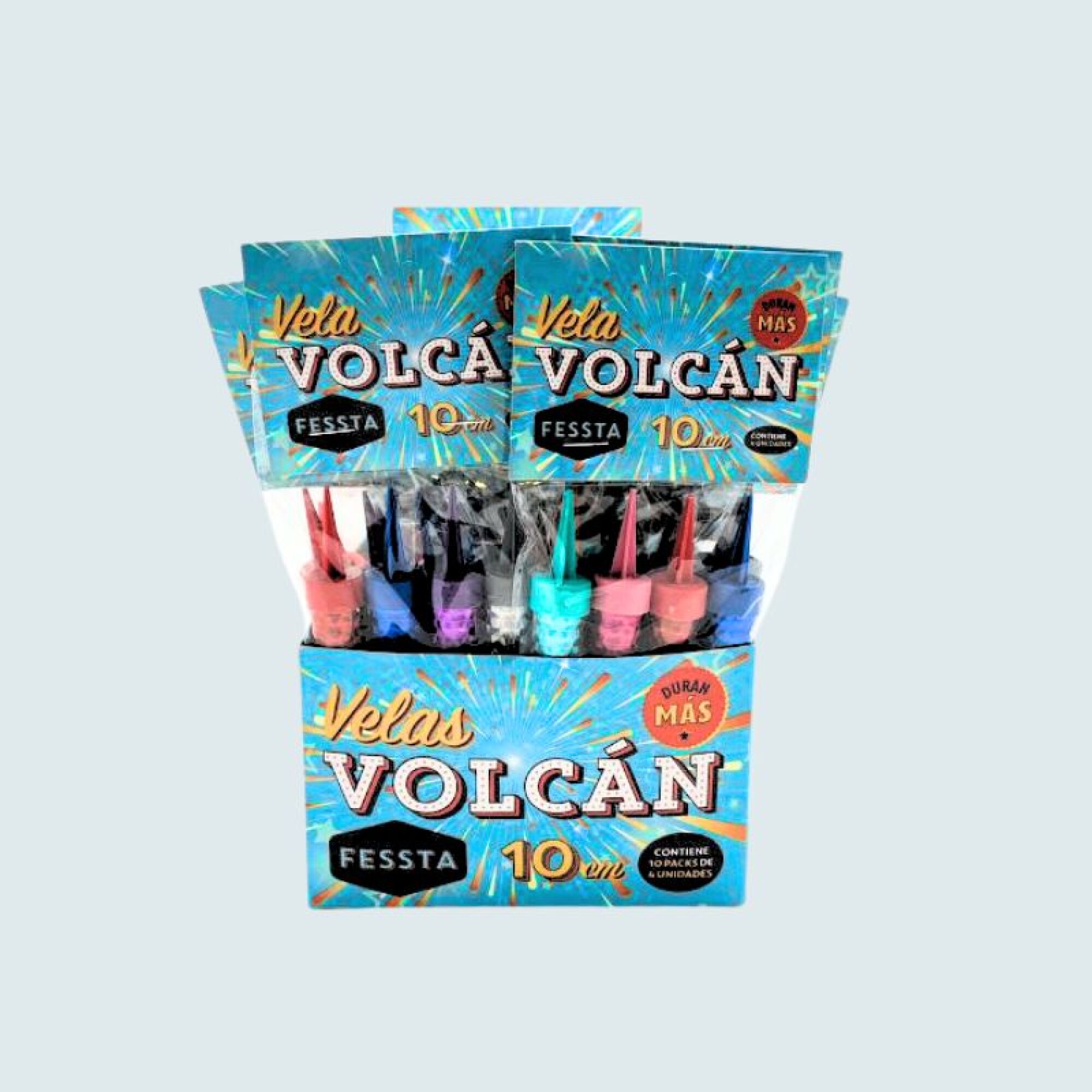 Vela Volcan x4 Unidades Colores Surtidos — Casa Fessta