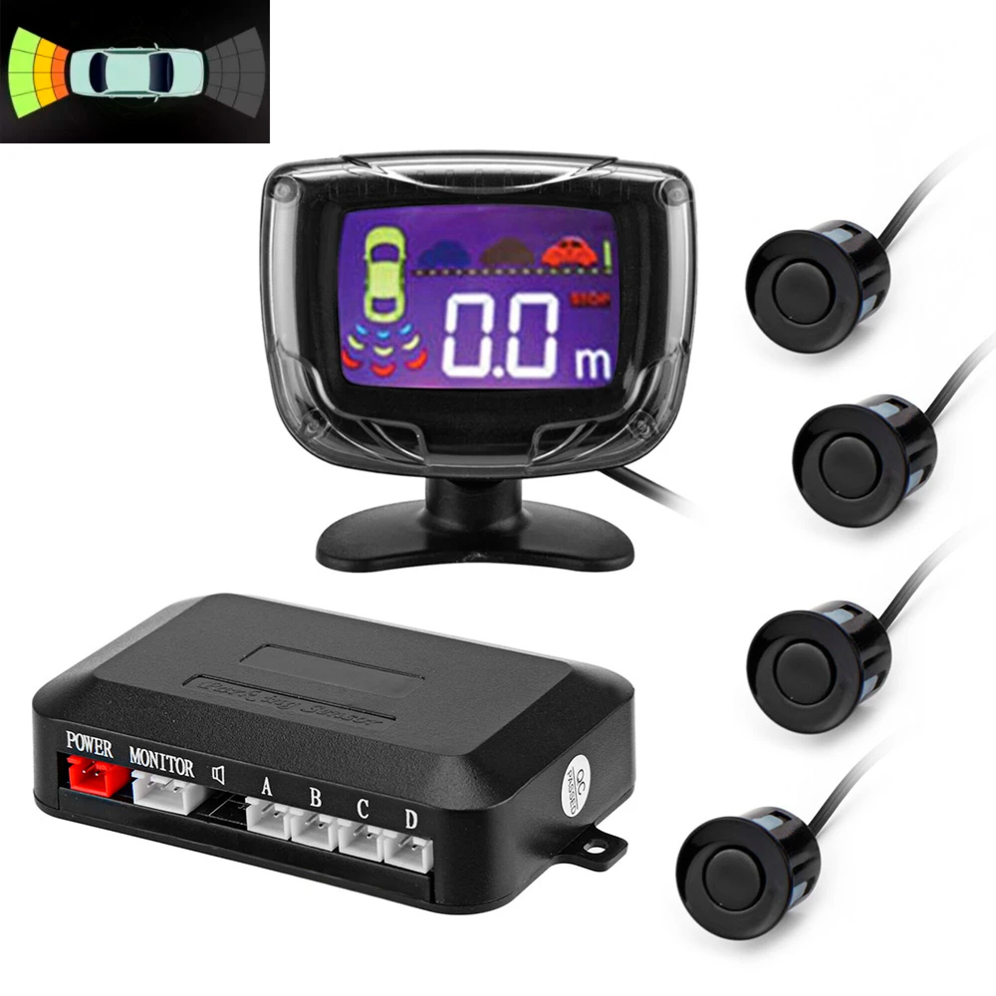 SEGURIDAD VIAL - SENSOR ESTACIONAMIENTO C/PANTALLA DIGITAL WESTON — Cymaco