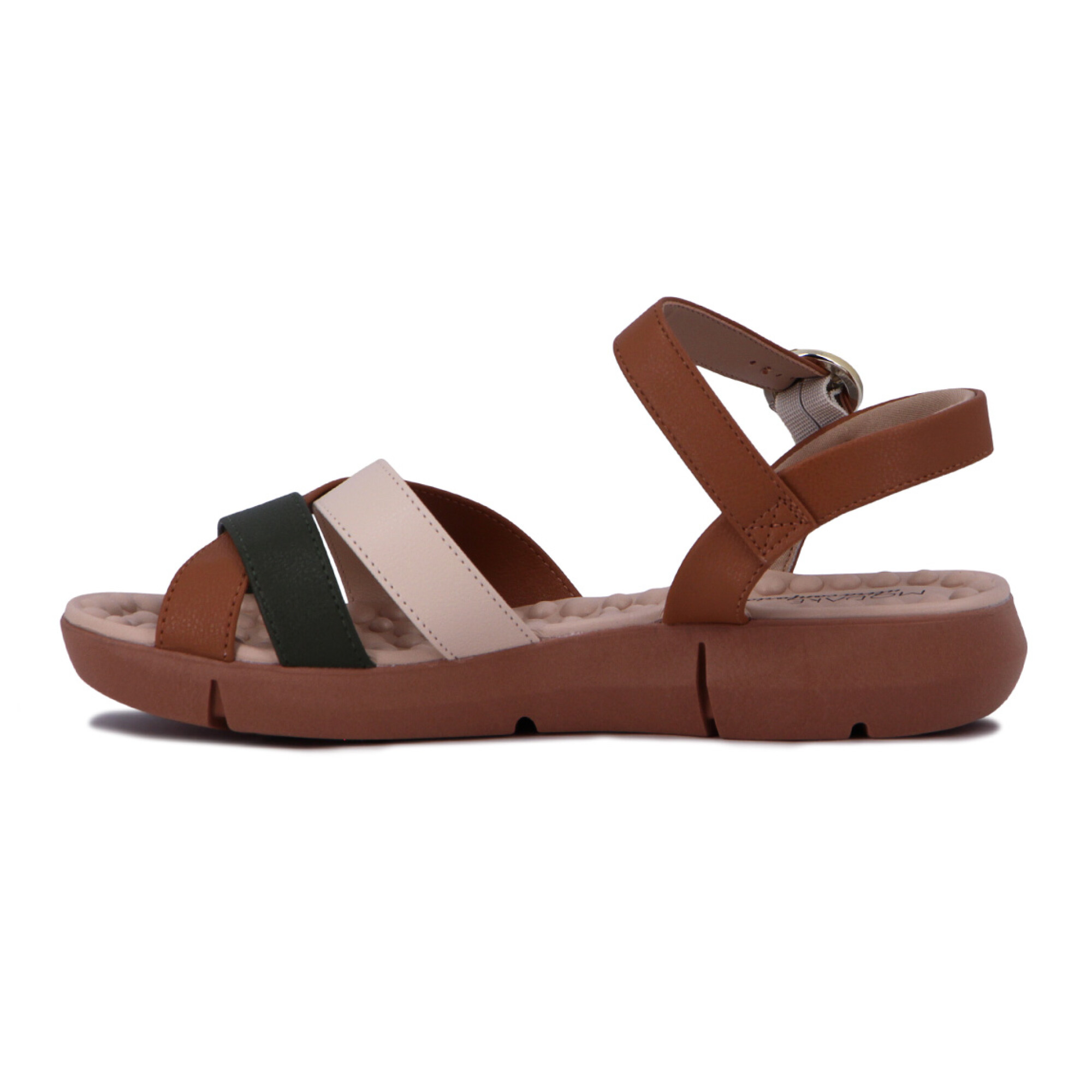 Modare Sandalia C/tiras Cruzadas Y Hebillas - Crema-camel — Macri