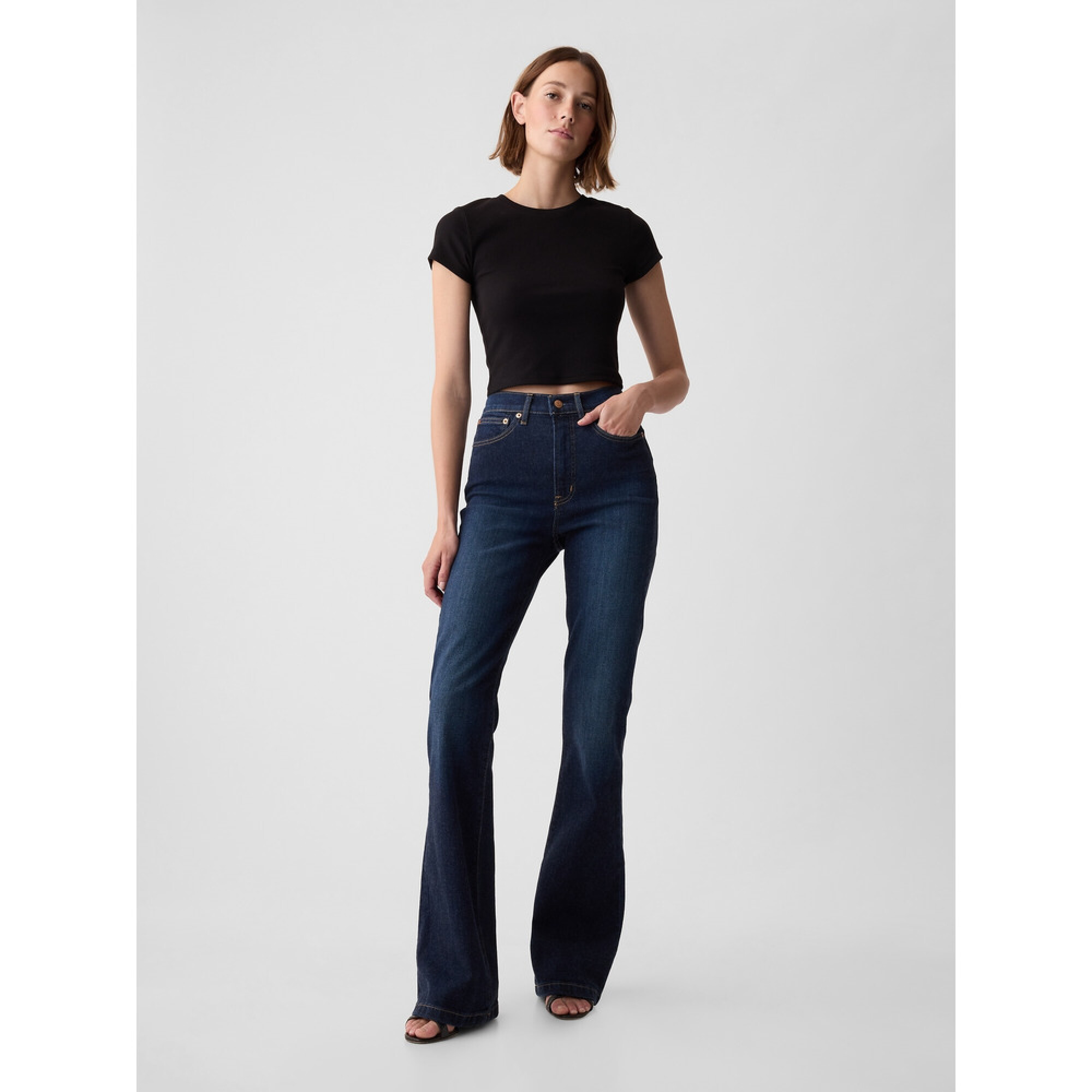 70S FLARE HR DK HOLZER - DARK WASH — Sallustro