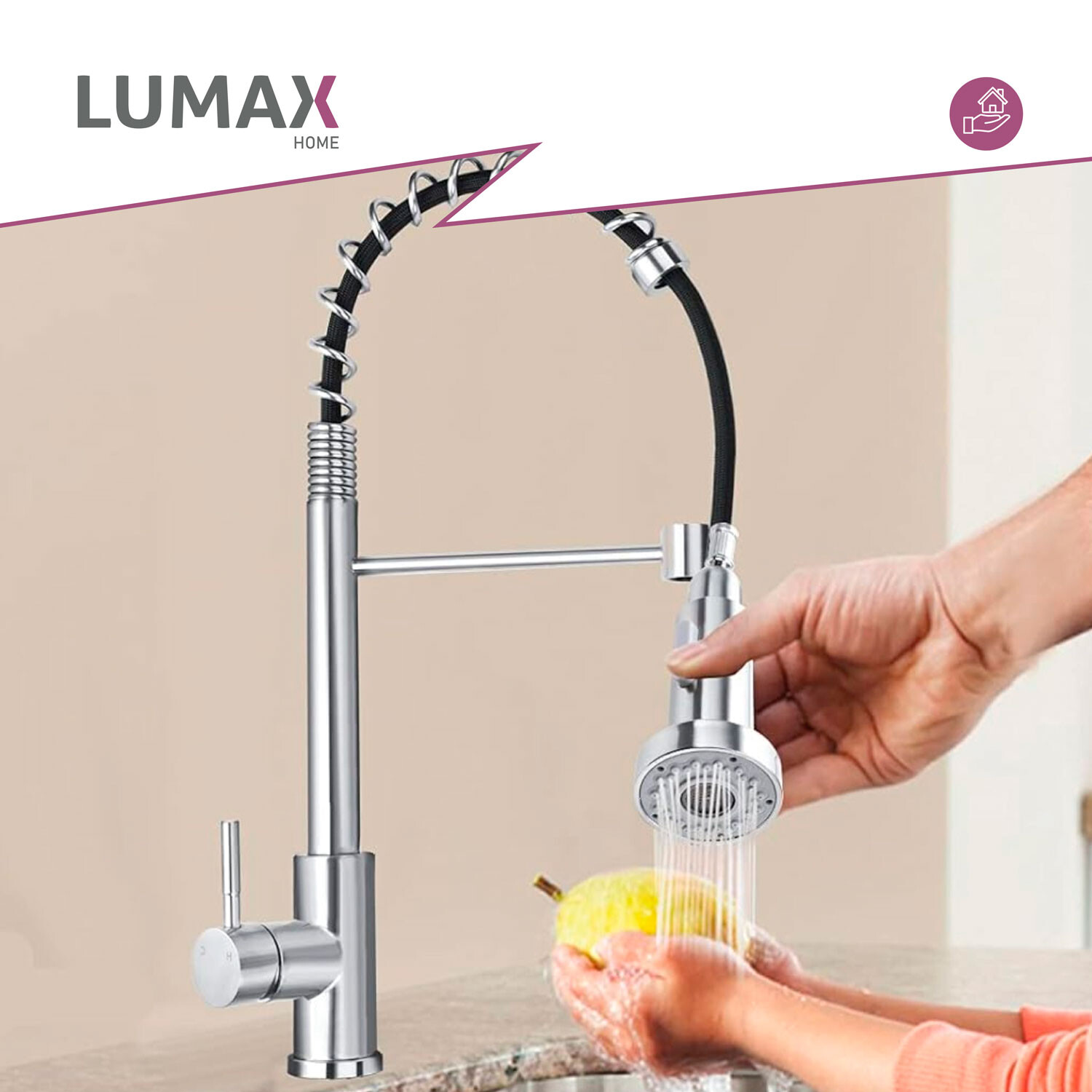 Canilla Monomando Lavaplatos Flexible Griferia Cocina - Plateado/Negro ...