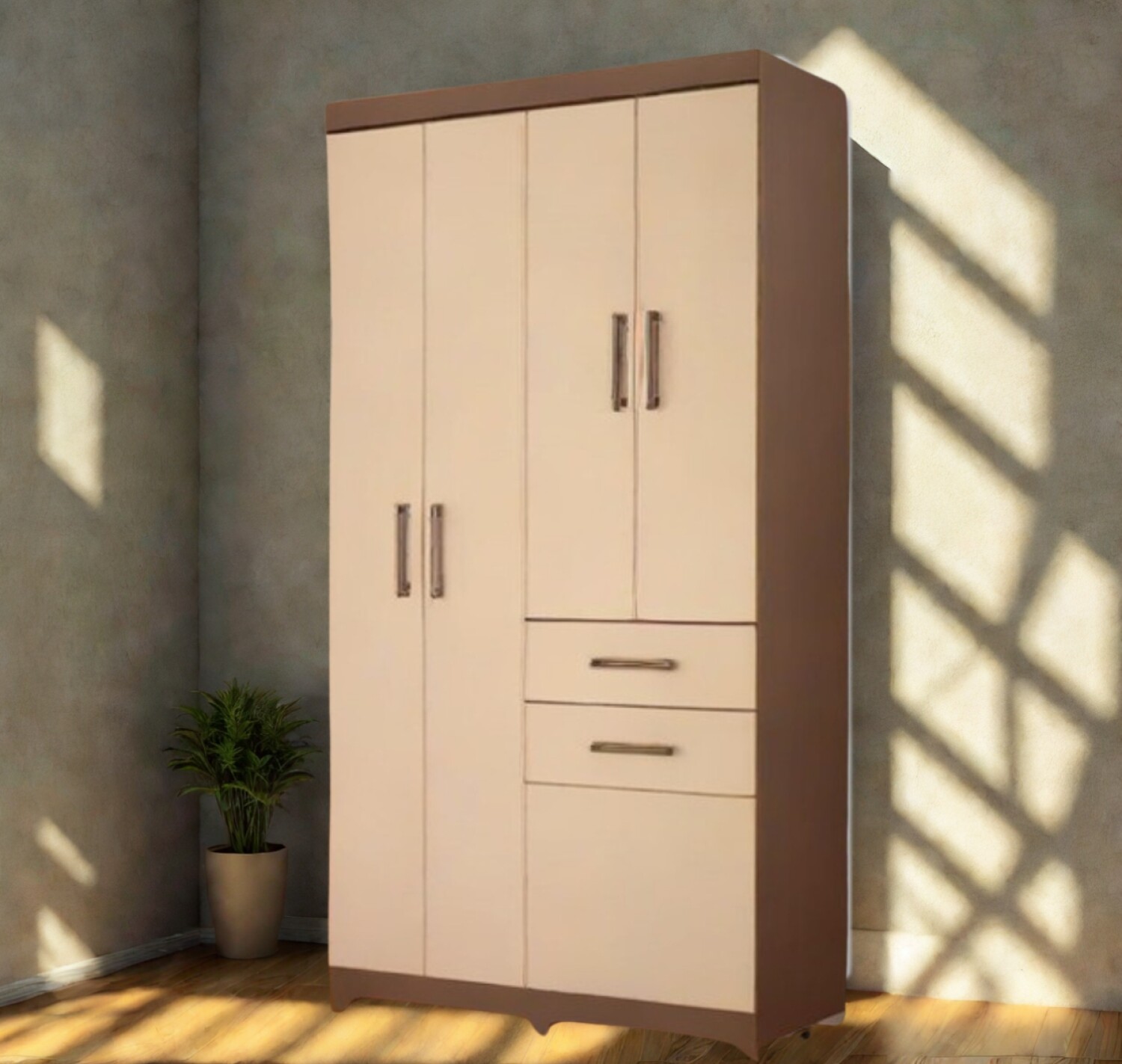 Ropero Placard , 4 Puertas ,1 Cajon Y 1 Cajon Basculante - Marrón ...