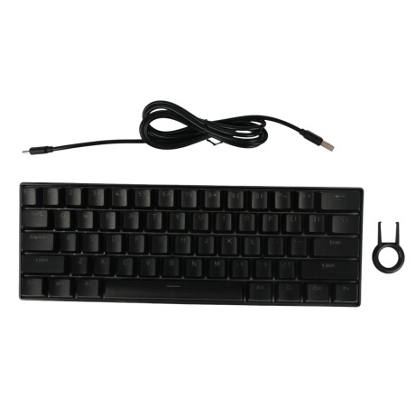 TECLADO MECÁNICO H61K 60% NEGRO CON CABLE — Woofer