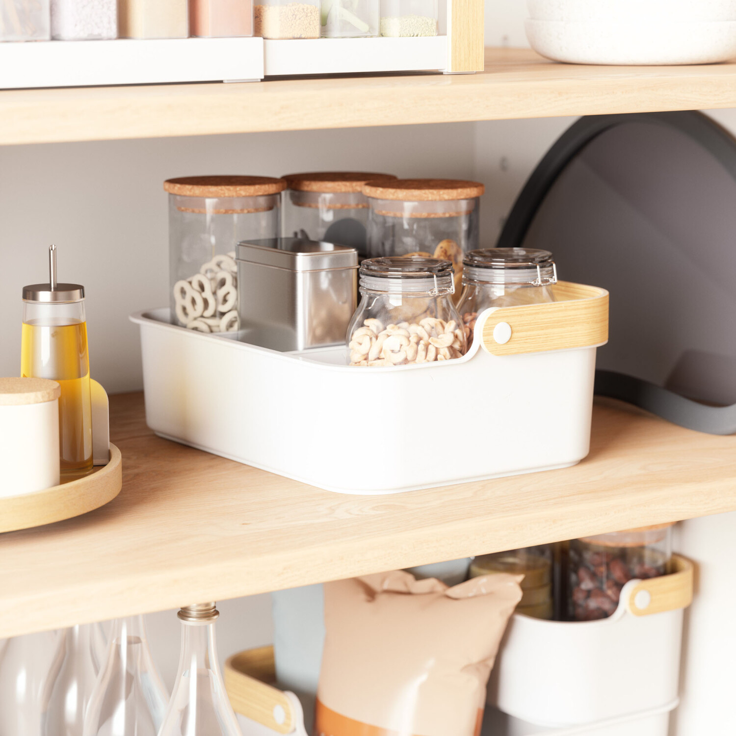 Contenedor Apilable Blanco Plástico Reciclado Bellwood Bin L — Divino