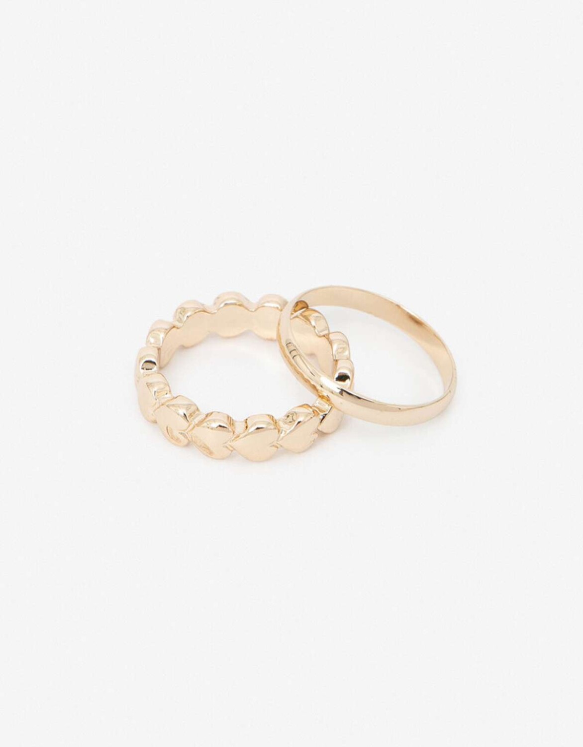 Set Anillos Metal Corazón - Dorado — Tienda Soy Santander