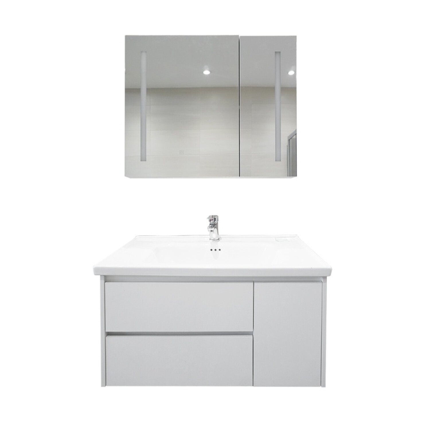 Conjunto De Baño Habitare Modelo Ns-b4-80 / Mueble + Bacha + Botiquín ...